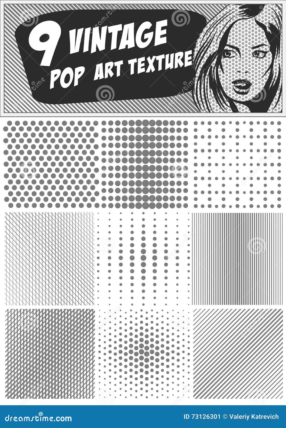 Set of Abstract Pop Art Vintage Halftone Backgrounds. Vector ...