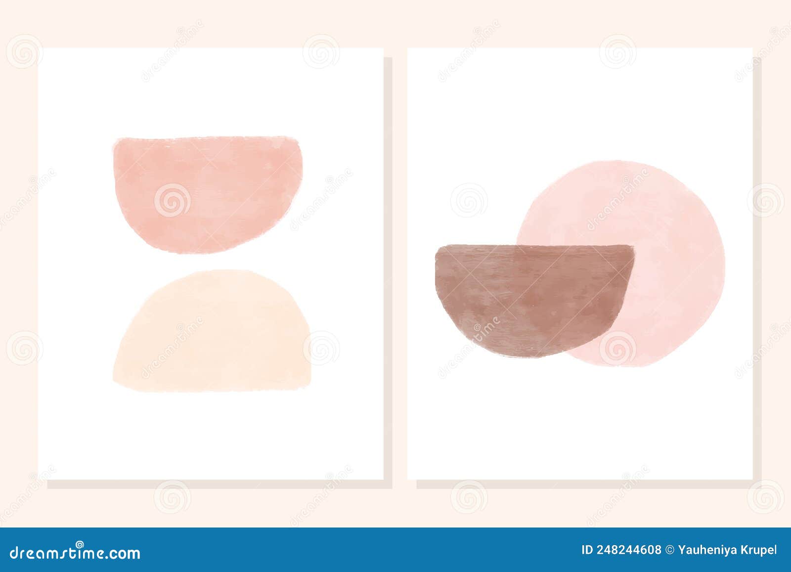 Set of Abstract Posters in Boho Style. Watercolor Posters with ...