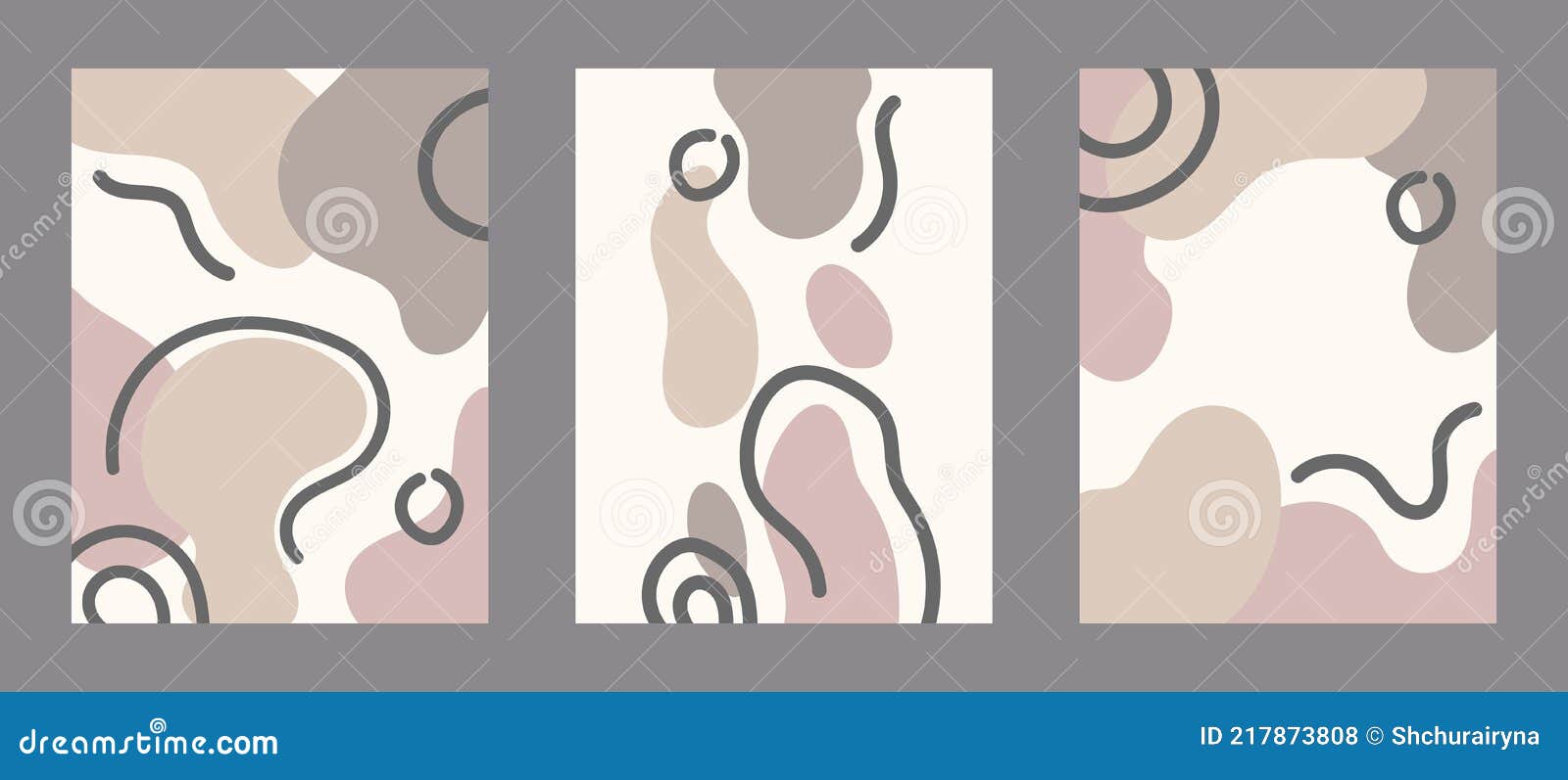 A Set of Abstract Posters with Round Shapes Stock Vector - Illustration ...