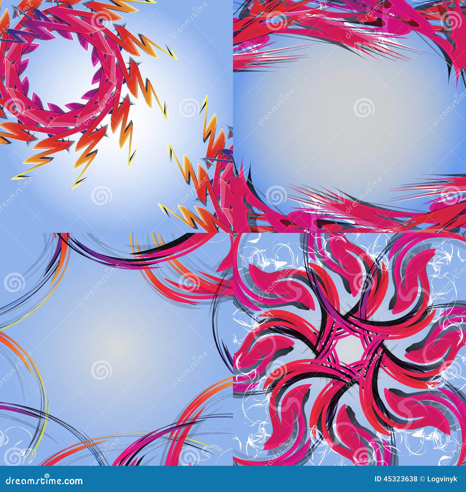 Set of Abstract Rainbow Concept Background. Vector Stock Vector ...