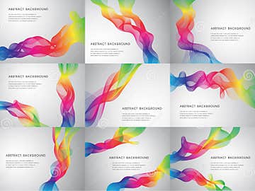 Set of Abstract Rainbow Ribbon Background Stock Vector - Illustration ...