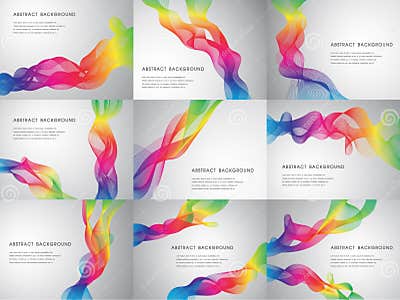 Set of Abstract Rainbow Ribbon Background Stock Vector - Illustration ...