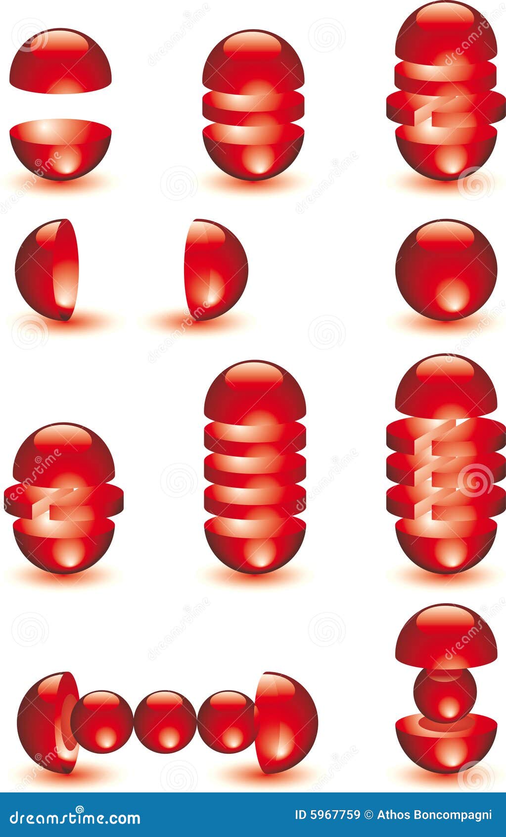Set of abstract red balls stock vector. Illustration of shiny - 5967759