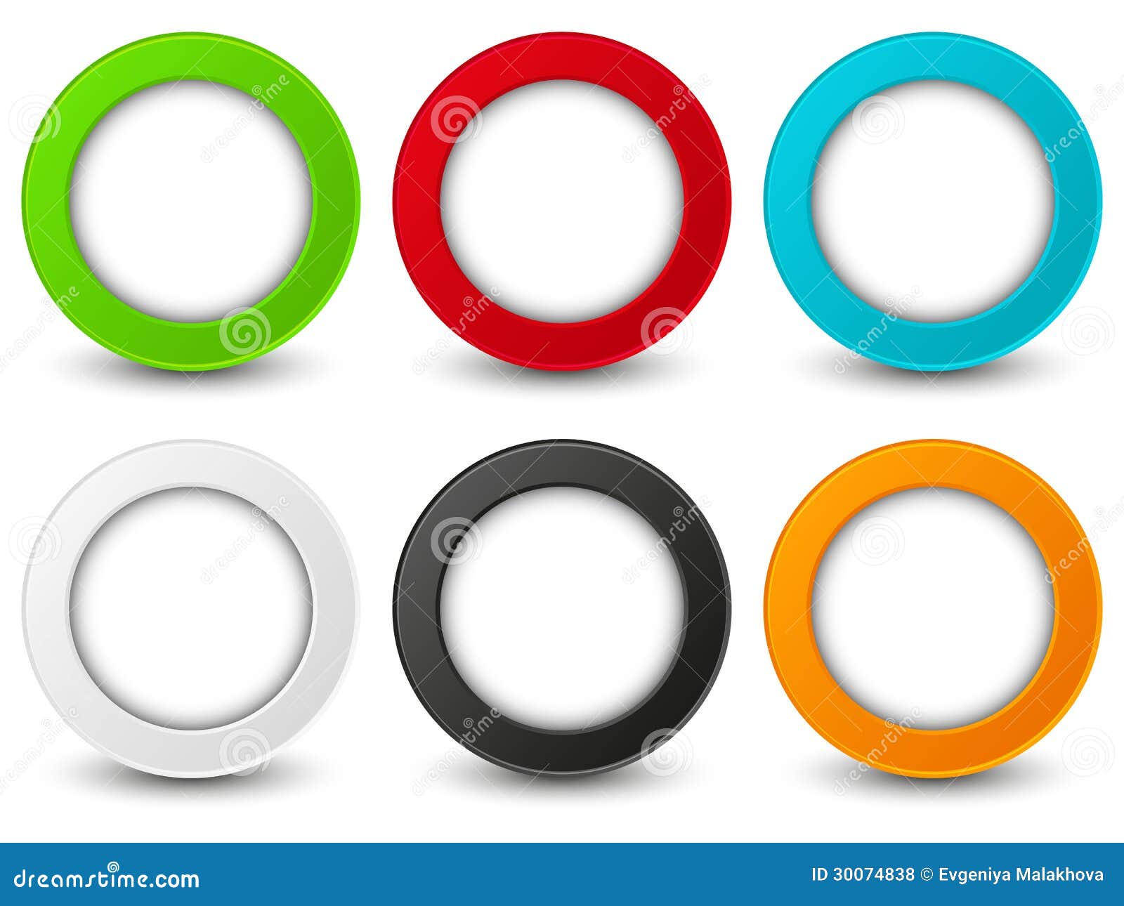 Set of round elements stock vector. Illustration of blank - 30074838