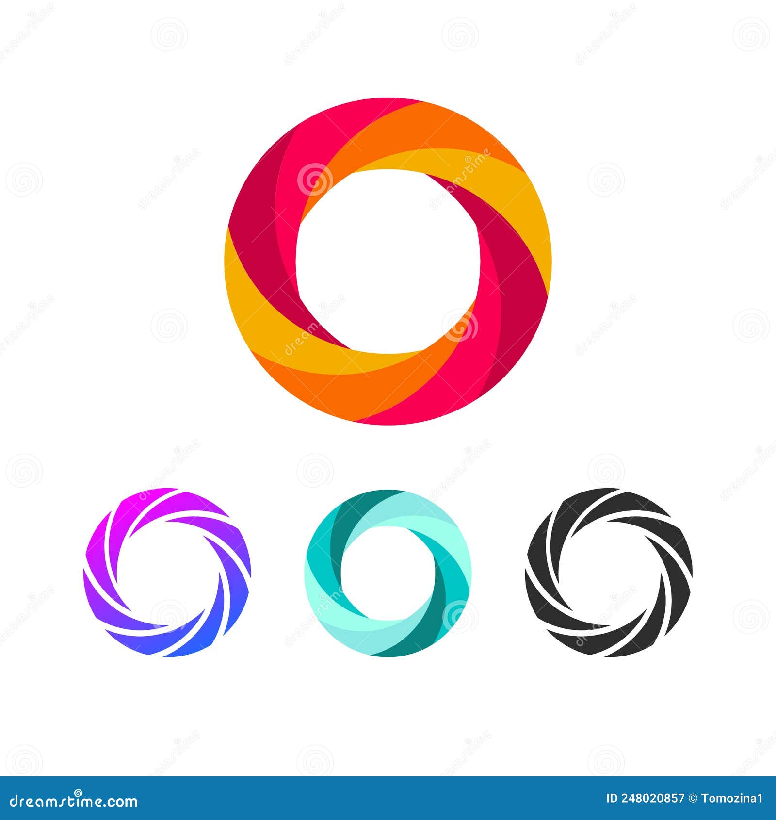 Set of Abstract Round Templates for Business Logo Stock Vector ...