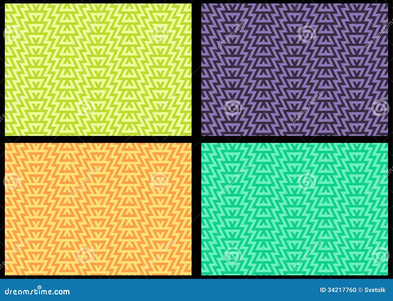 Set of 4 Abstract Seamless Geometric Patterns Stock Vector ...