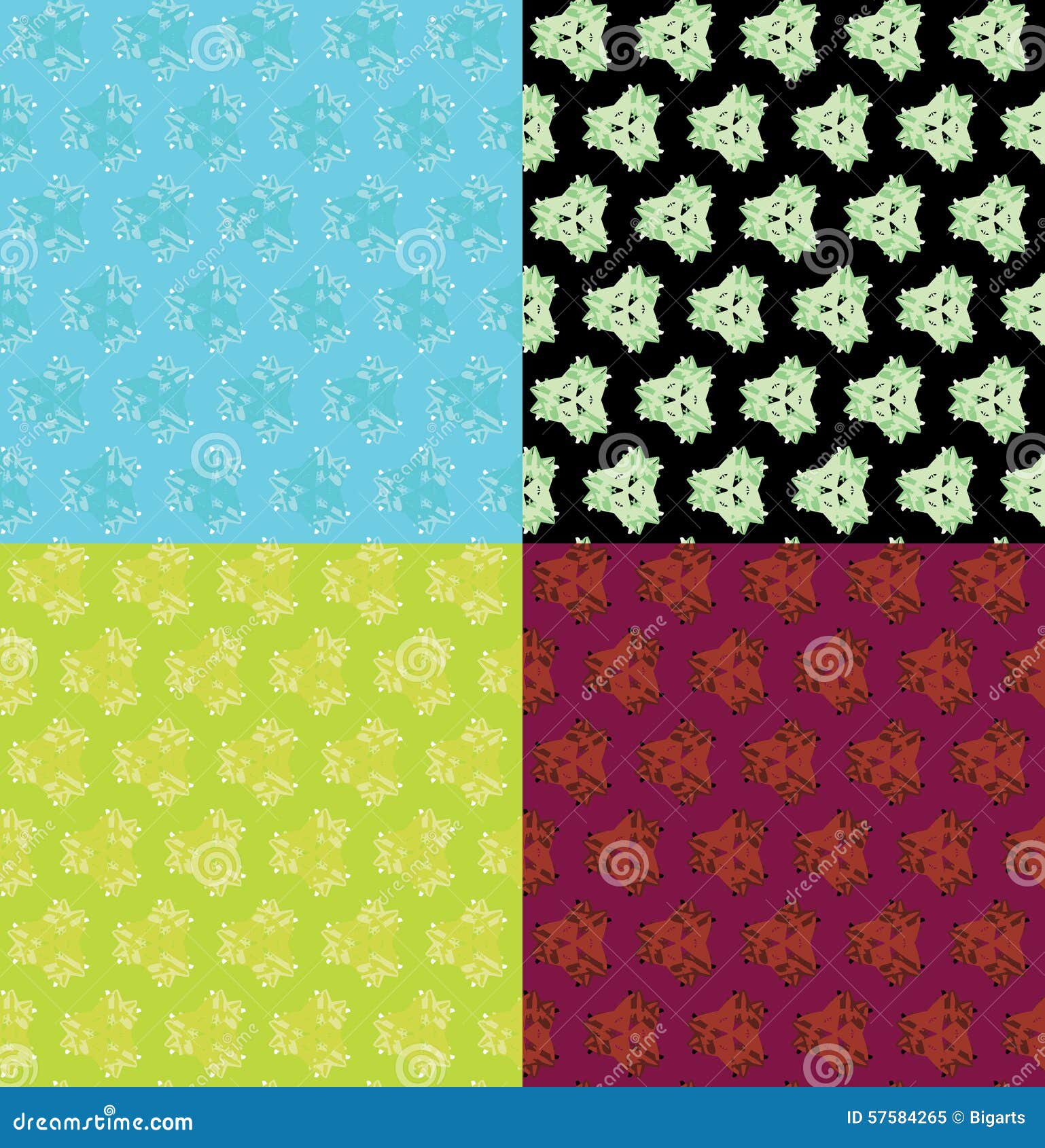 Set. Abstract Seamless Pattern in Four Different Color. Stock Vector ...