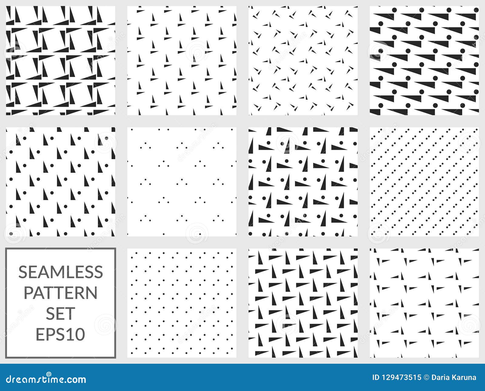 Set of Abstract Seamless Patterns. the Movement of Geometric Shapes ...