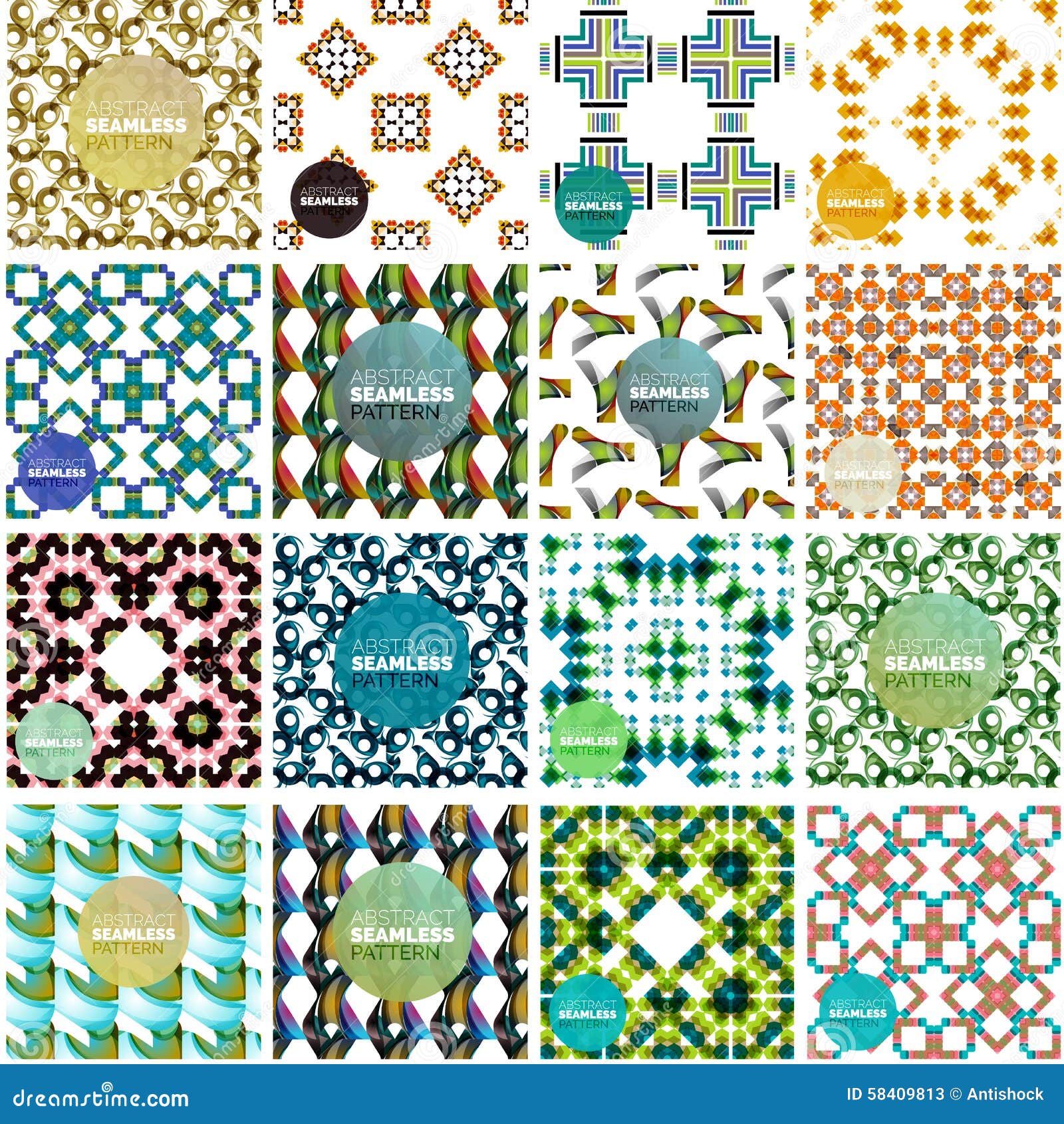Set of Abstract Seamless Textures. Geometric Stock Vector ...