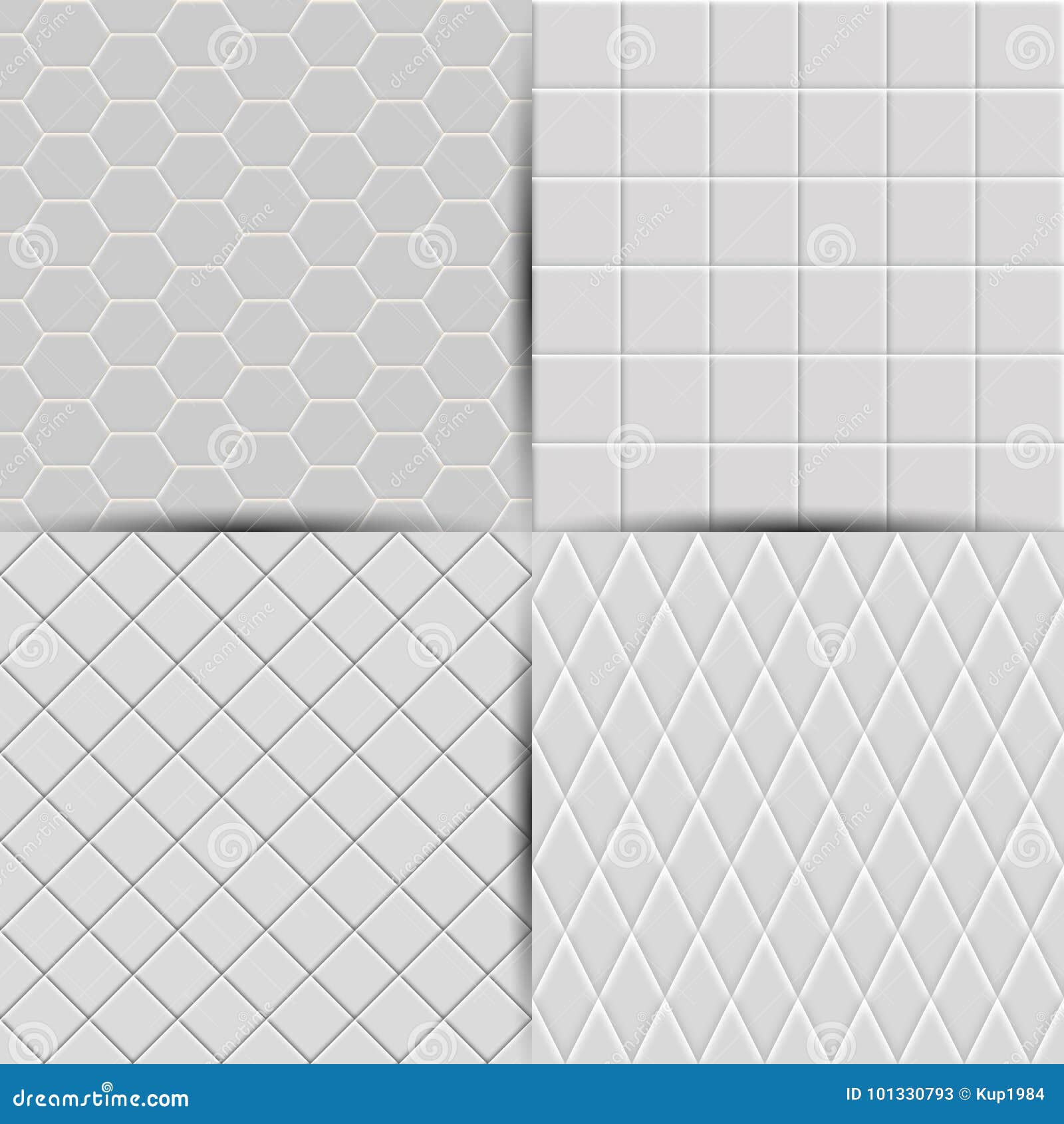 Set of Abstract Seamless Tiles Background, Vector Illustration. Stock ...