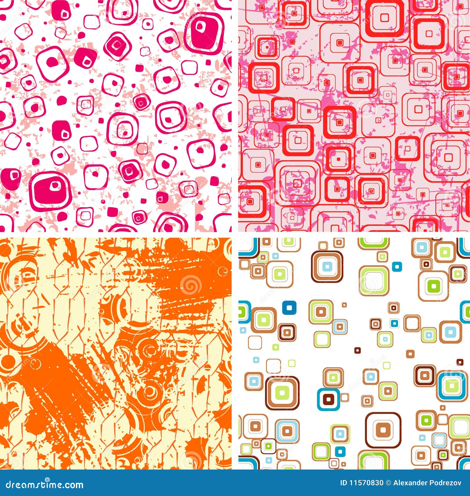 Set Abstract SEAMLESS Wallpaper. Stock Vector - Illustration of pink ...