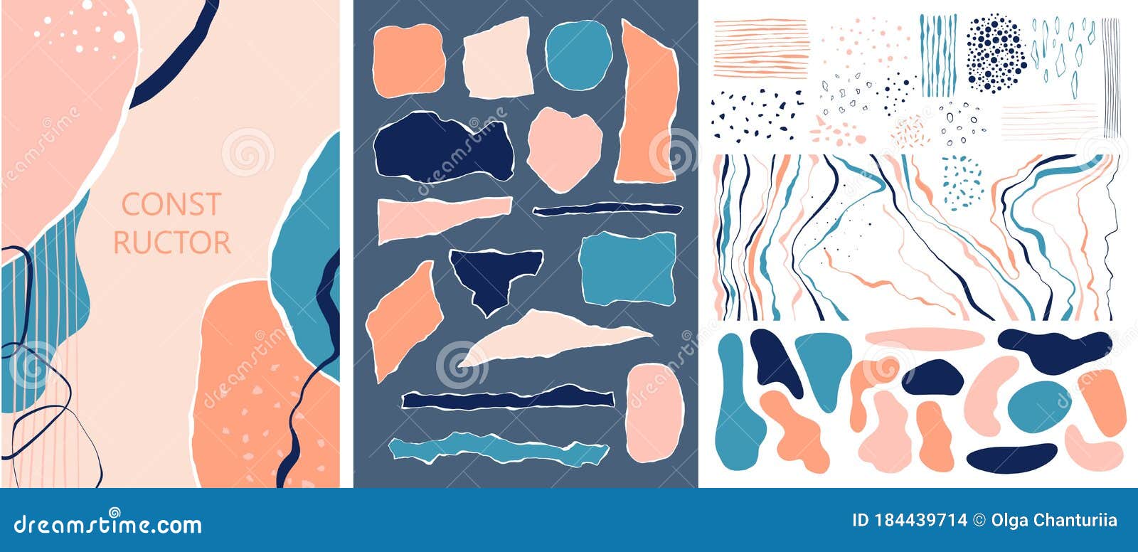 Set of Abstract Shapes, Torn Paper Elements, Art Design Forms for ...