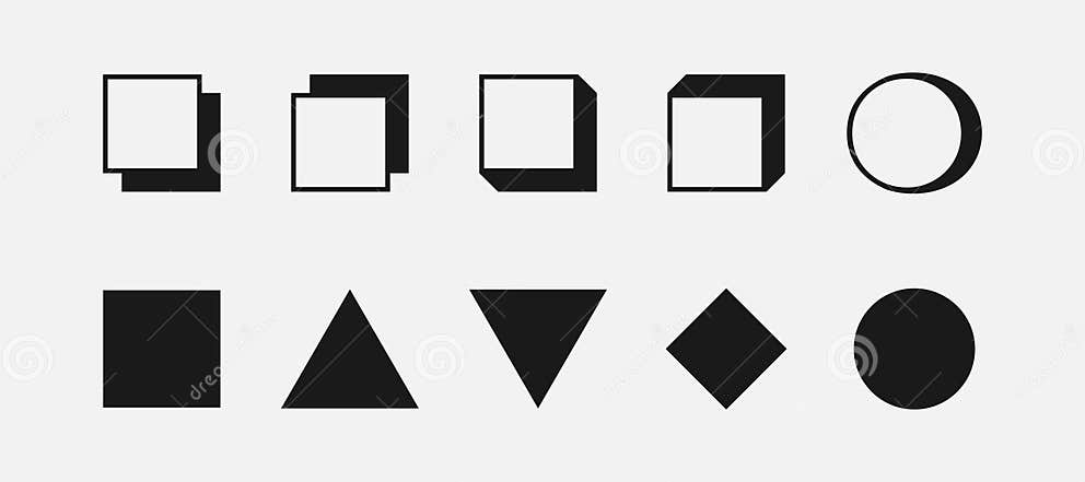 Set of Abstract Shapes Vector Icon. Vector Illustration Different ...
