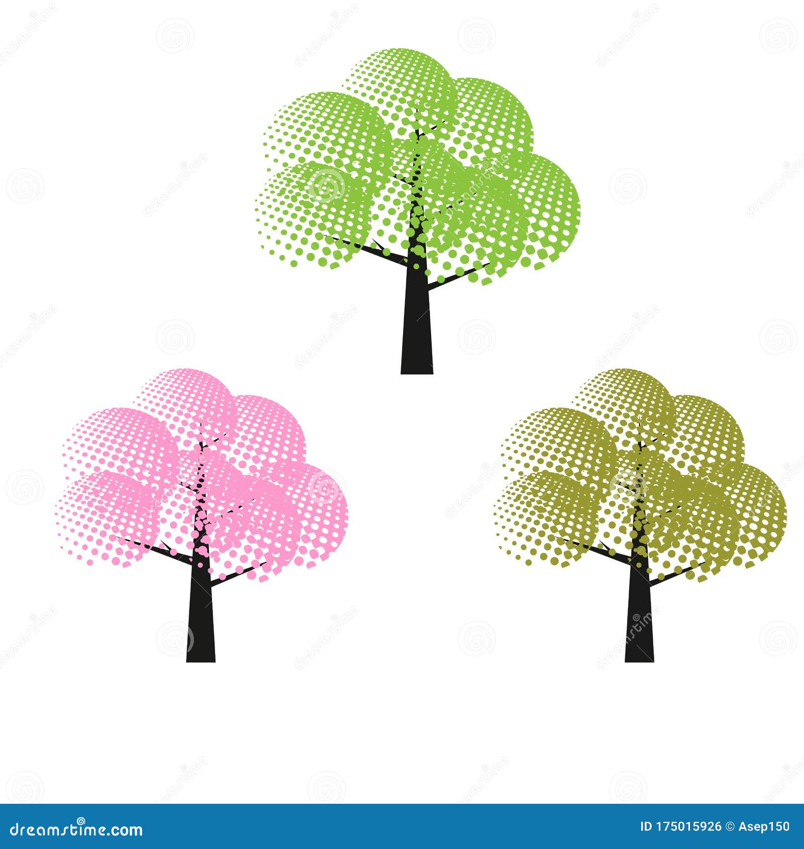Set Abstract Simple Colorful Digital Network Tree Logo Stock Vector ...