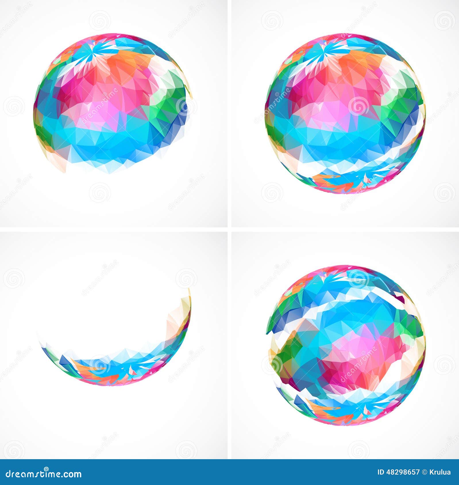 Set of Abstract Sphere Icons Stock Vector - Illustration of earth, blue ...