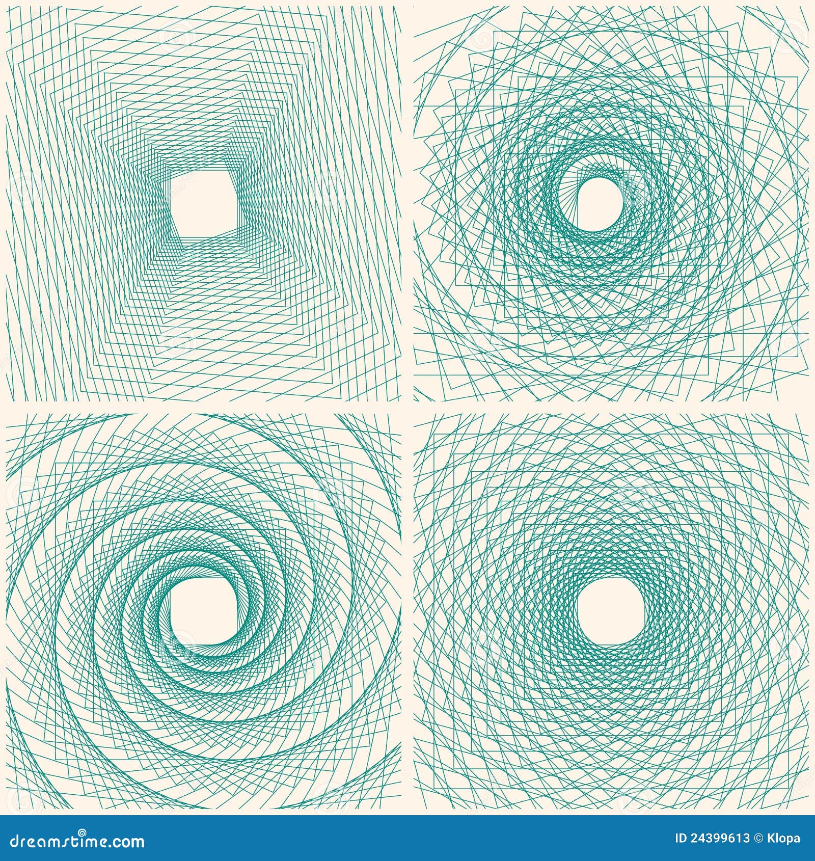 Set of Abstract Spiral Doodle Card Stock Vector - Illustration of ...