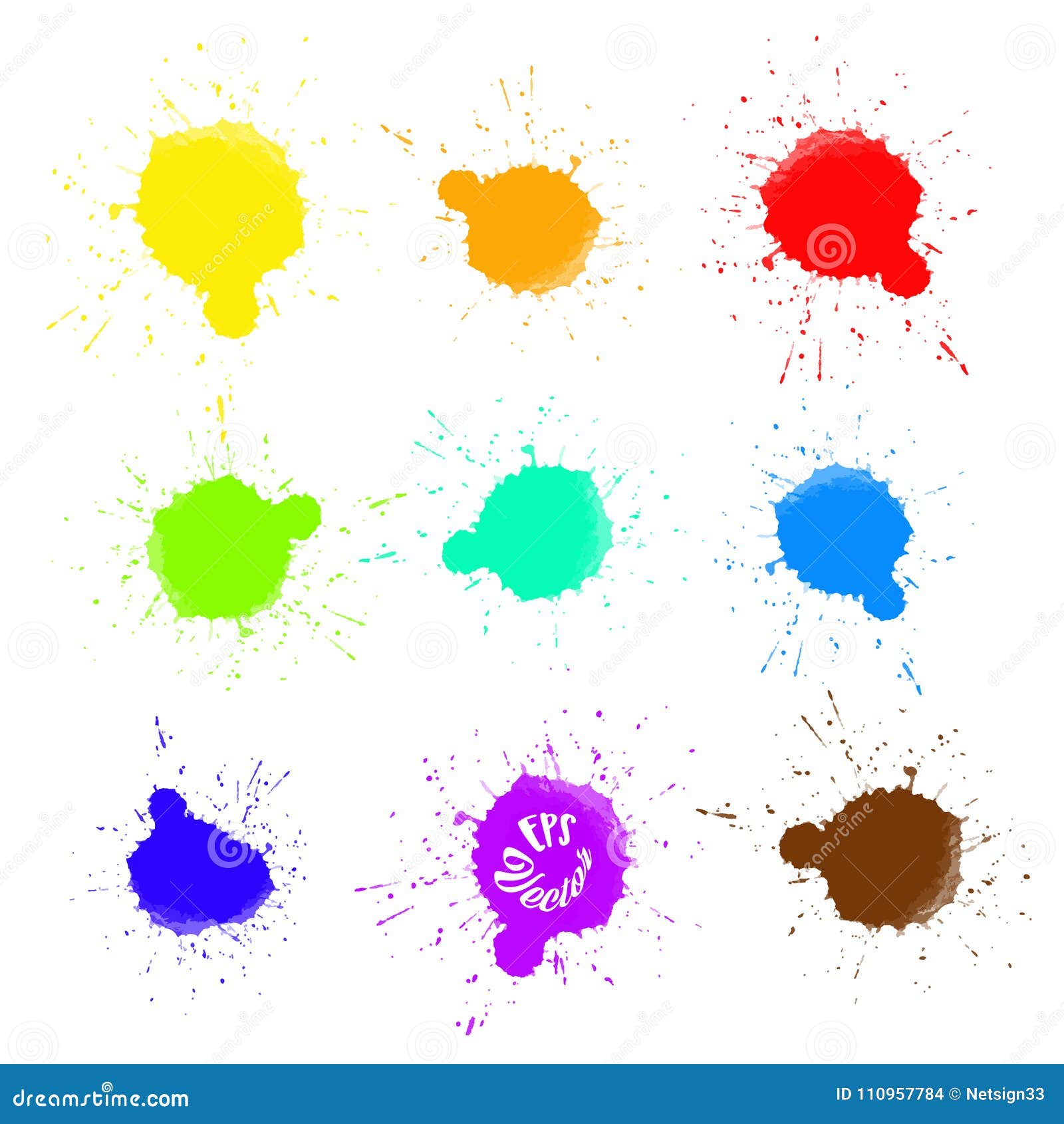 Set of Abstract Splashes of Colors Stock Vector - Illustration of ...