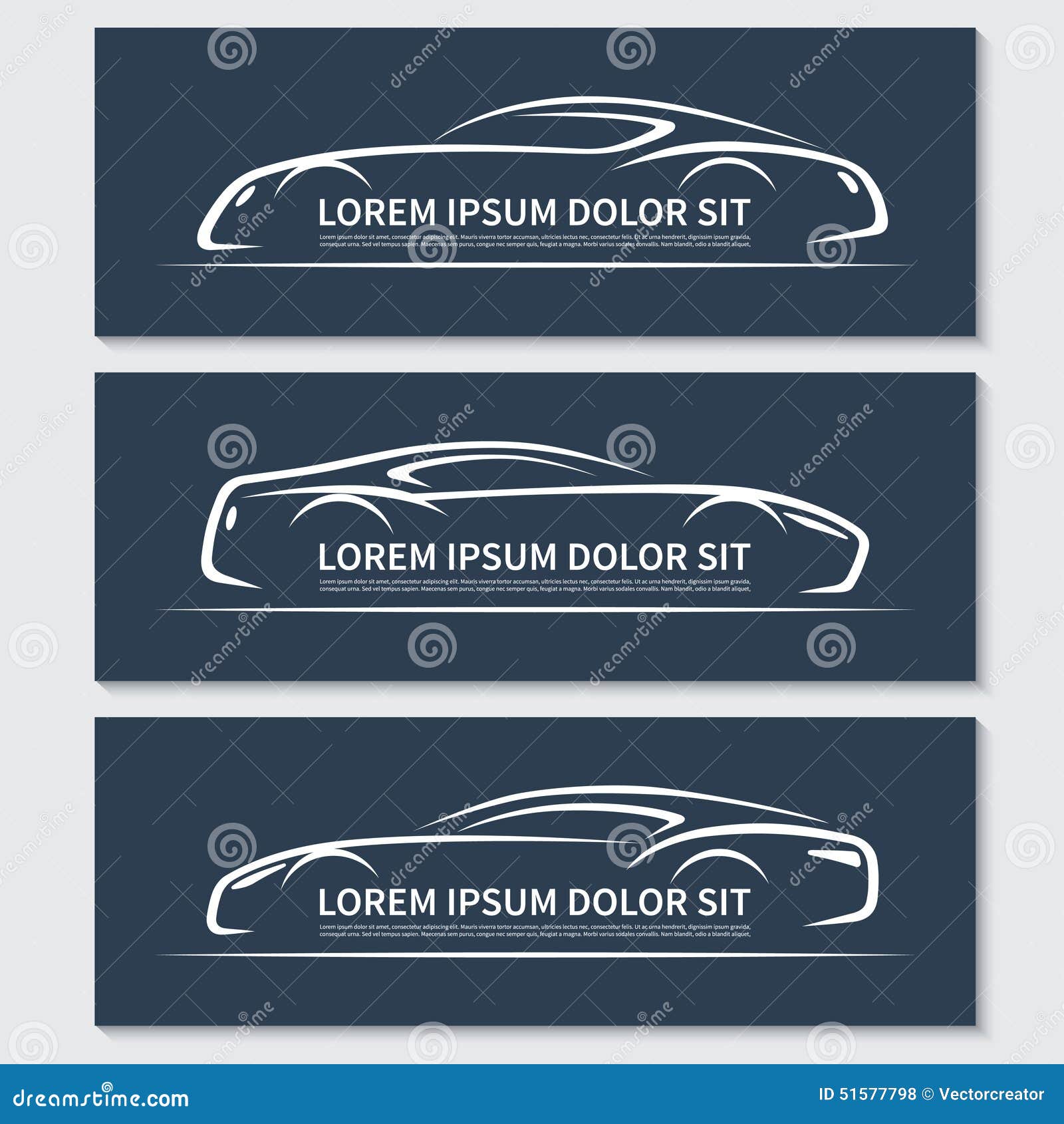 Set of Abstract Sports Car Silhouettes Stock Vector - Illustration of ...