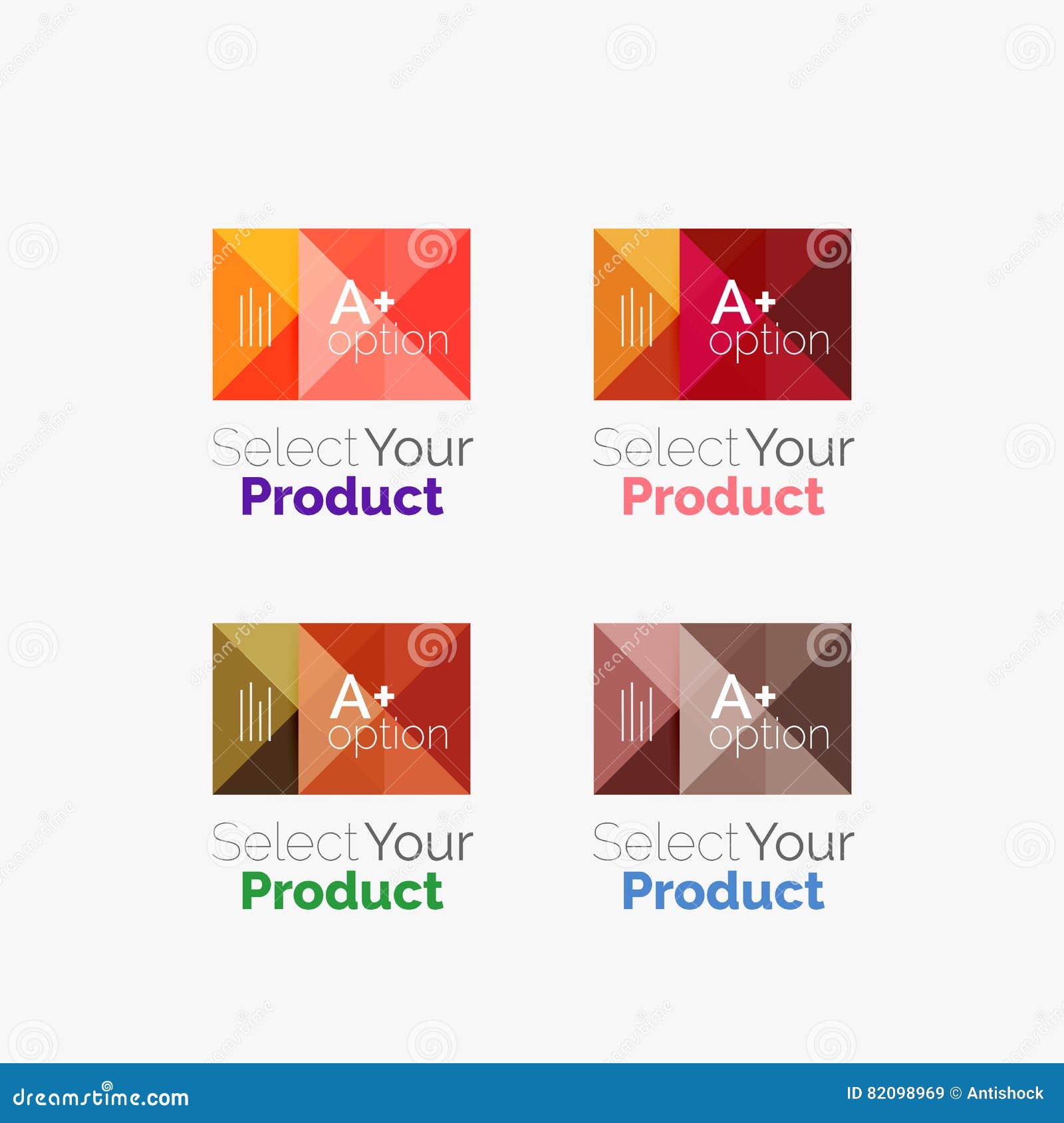 Set of Abstract Square Interface Menu Navigation Button Stock Vector ...