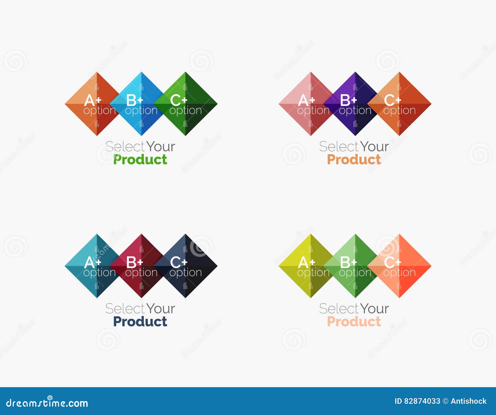 Set of Abstract Square Interface Menu Navigation Button Stock ...