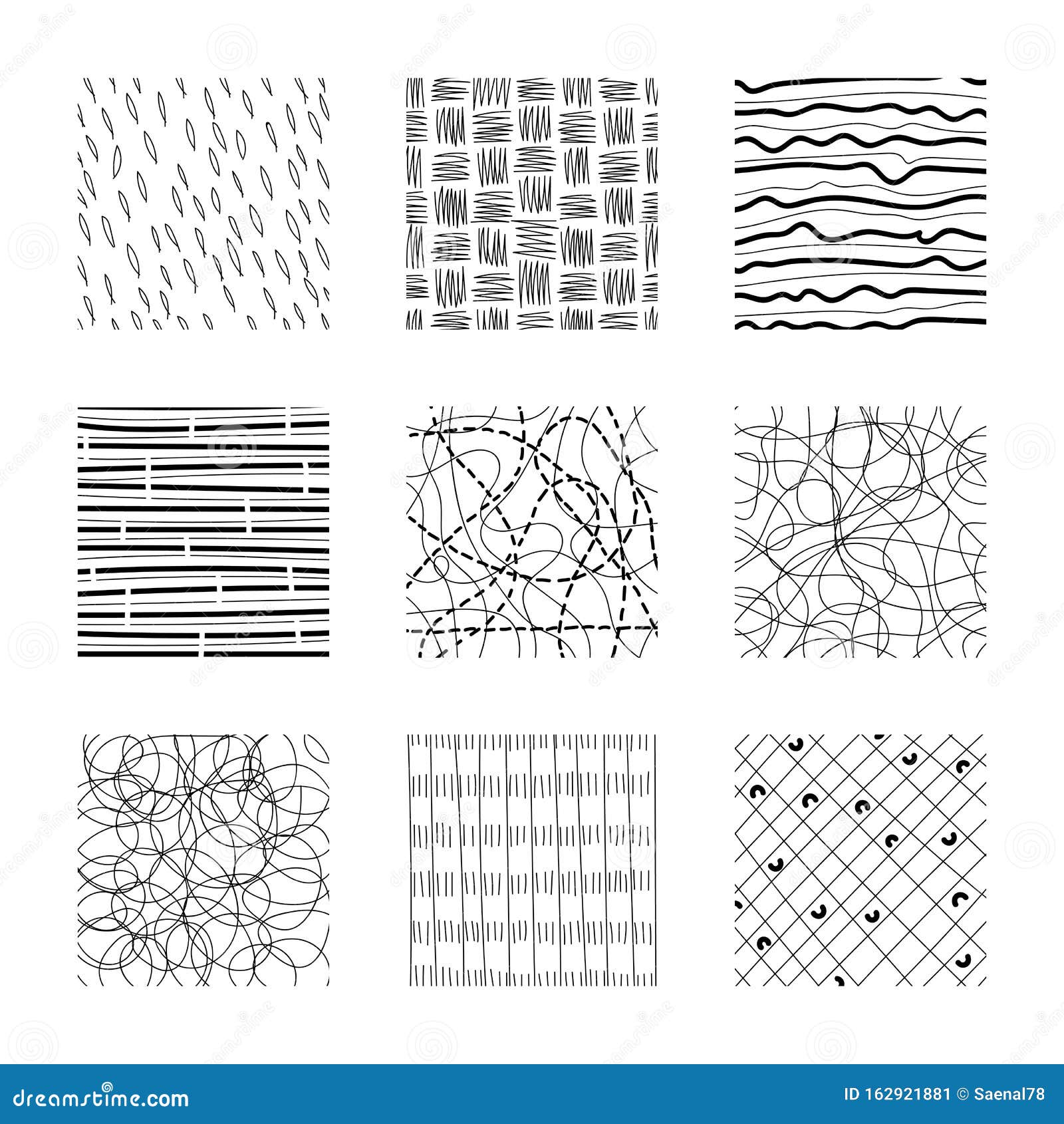 Set of Abstract Squares. Hand Drawn Backgrounds. Simple Scratchy ...