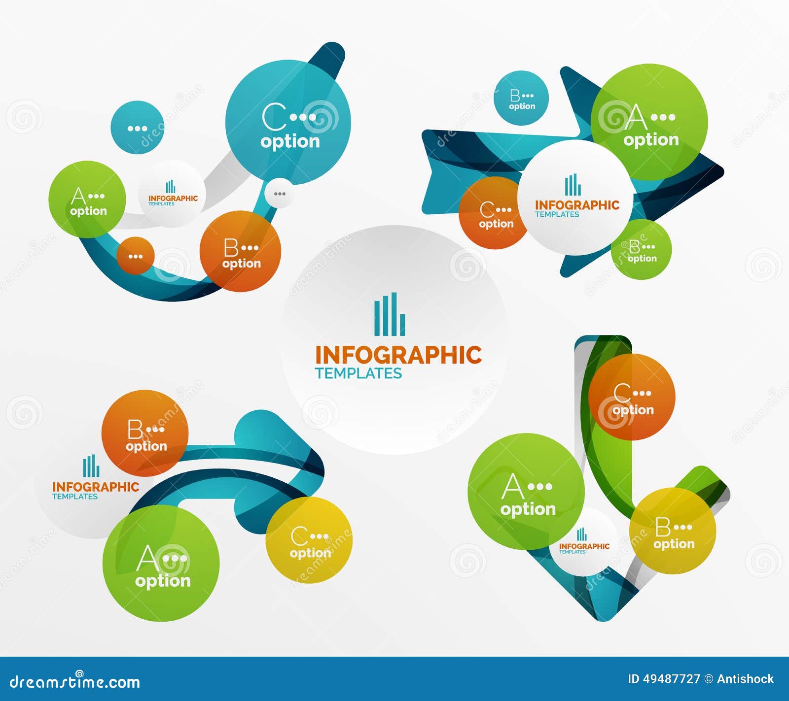 Six Step Infographics, Circular Shapes, Multi Level Hierarchy ...