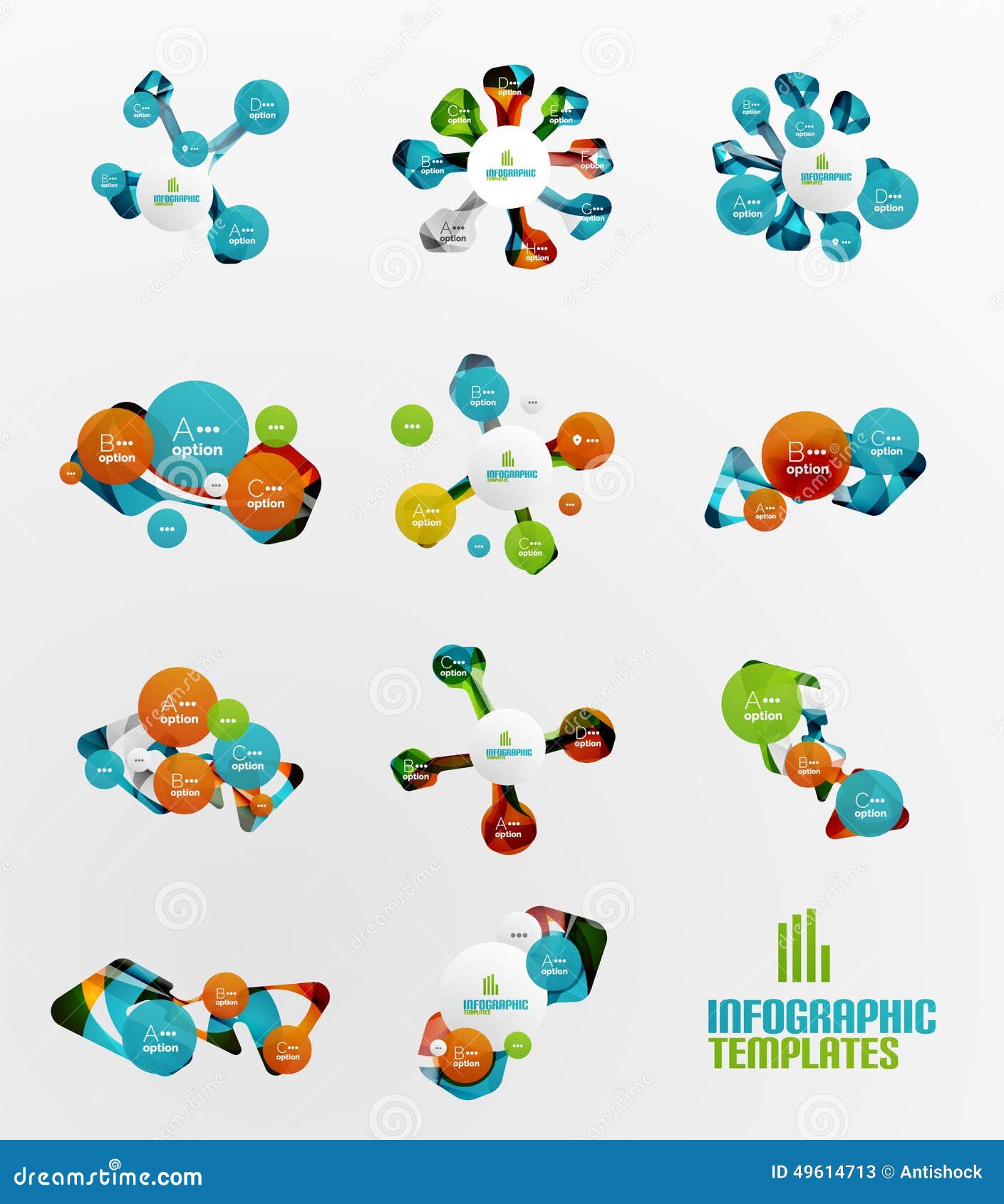 Set of Abstract Step Infographics Stock Vector - Illustration of blue ...