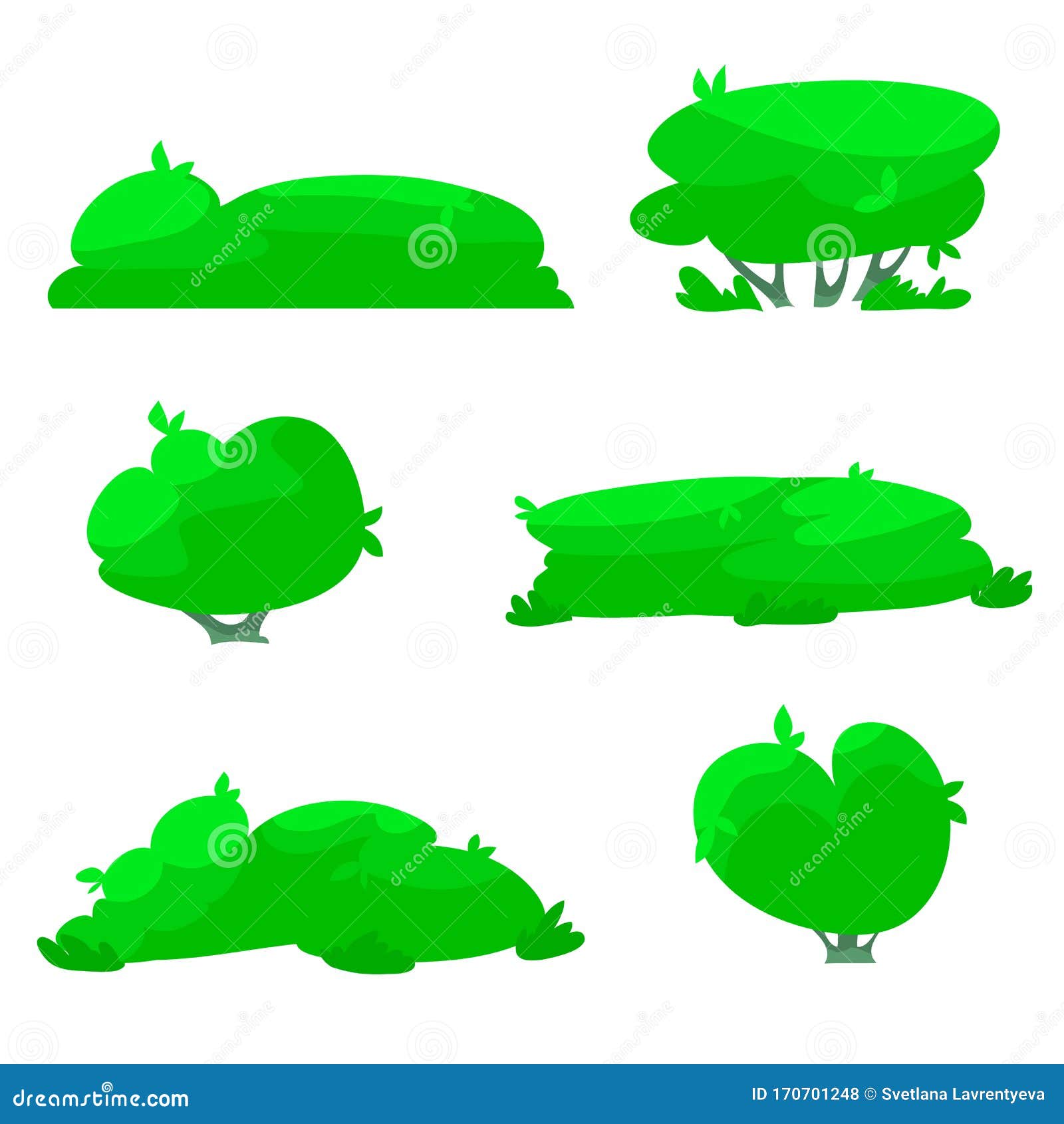 Set of Abstract Stylized Shrubs. Natural Illustration .Vector Stock ...