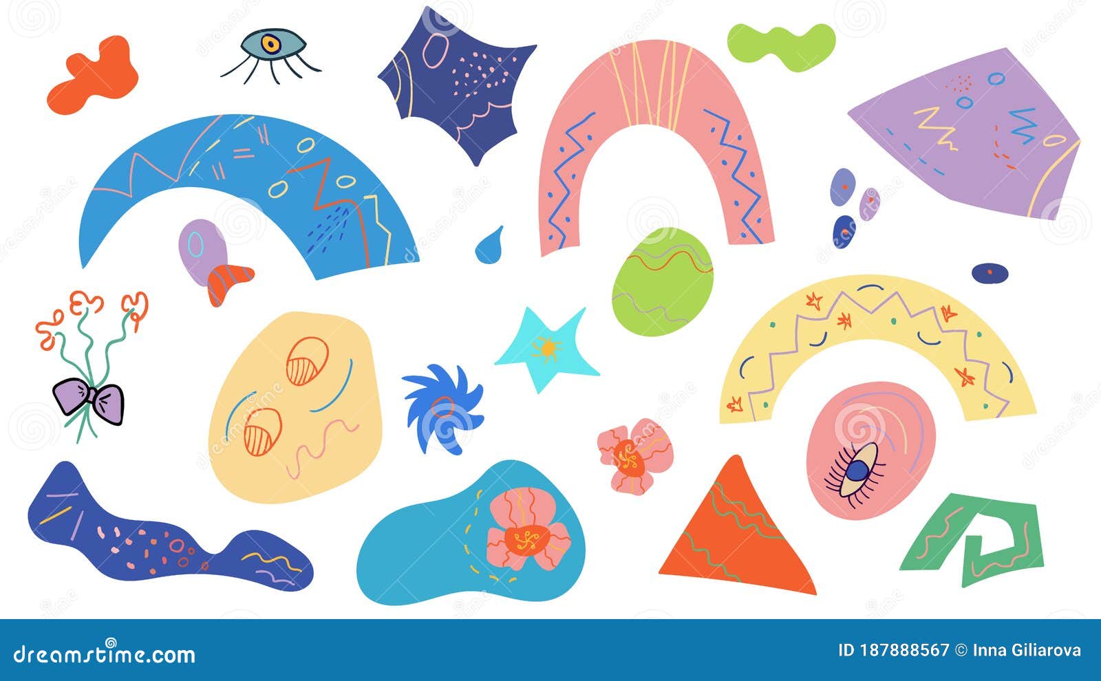 Set of Abstract and Surreal Shapes and Forms Stock Vector ...