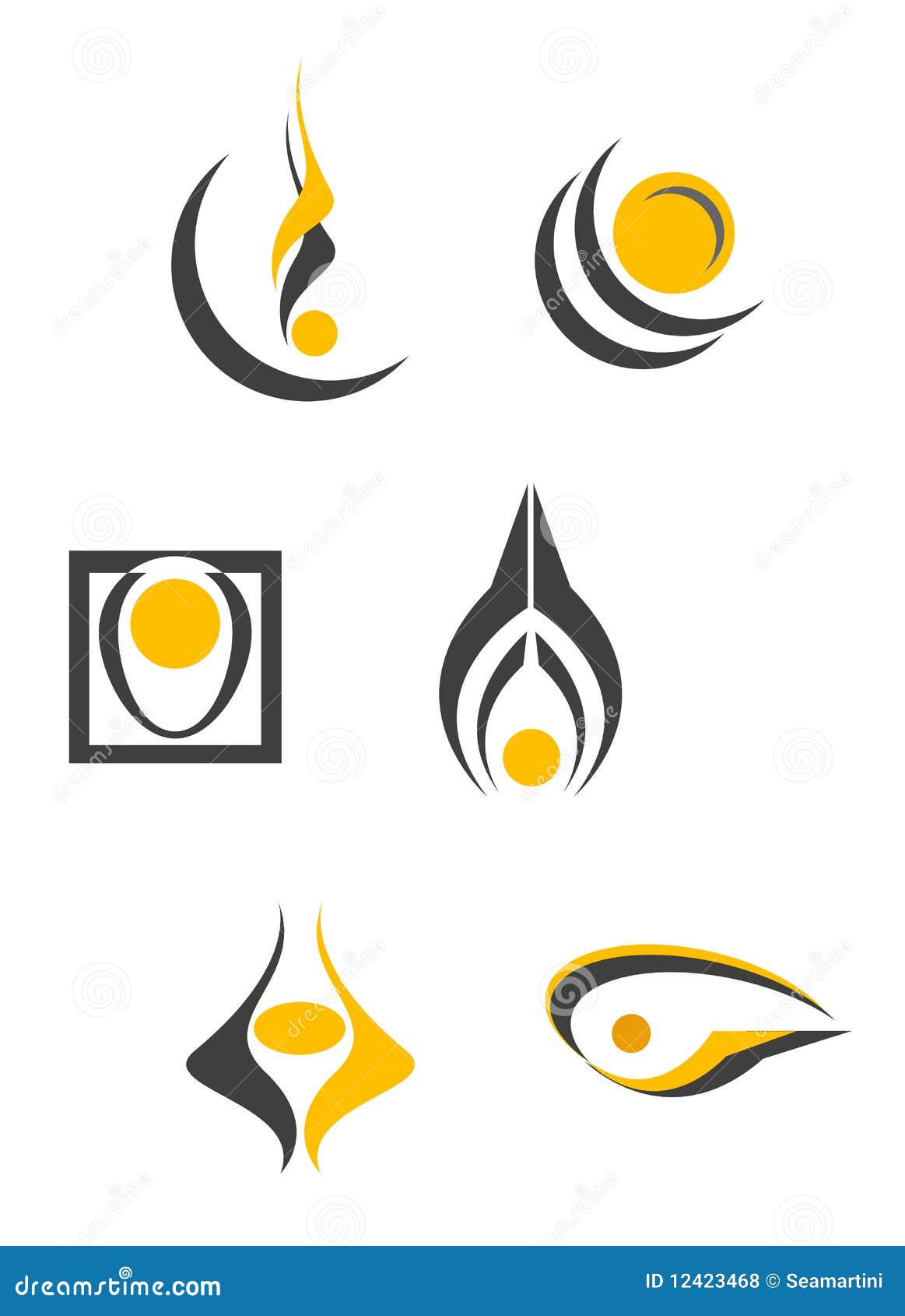 Set of abstract symbols stock vector. Illustration of branding - 12423468