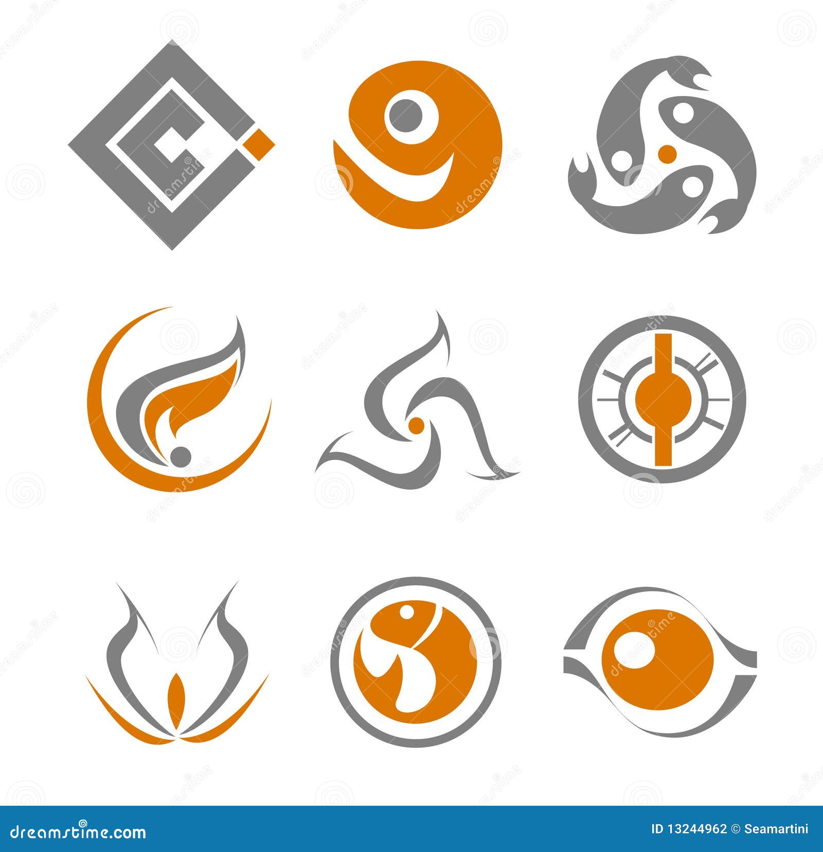 Set of abstract symbols stock vector. Illustration of corporate - 13244962
