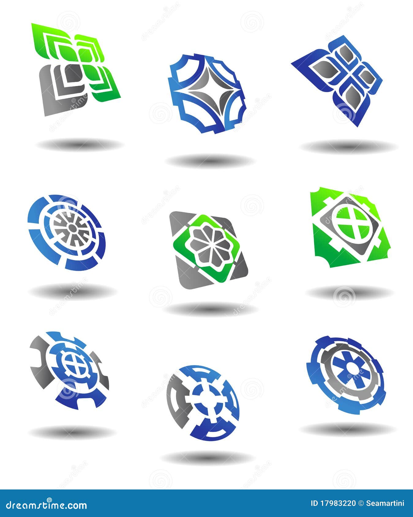 Set of abstract symbols stock vector. Illustration of dimensional ...