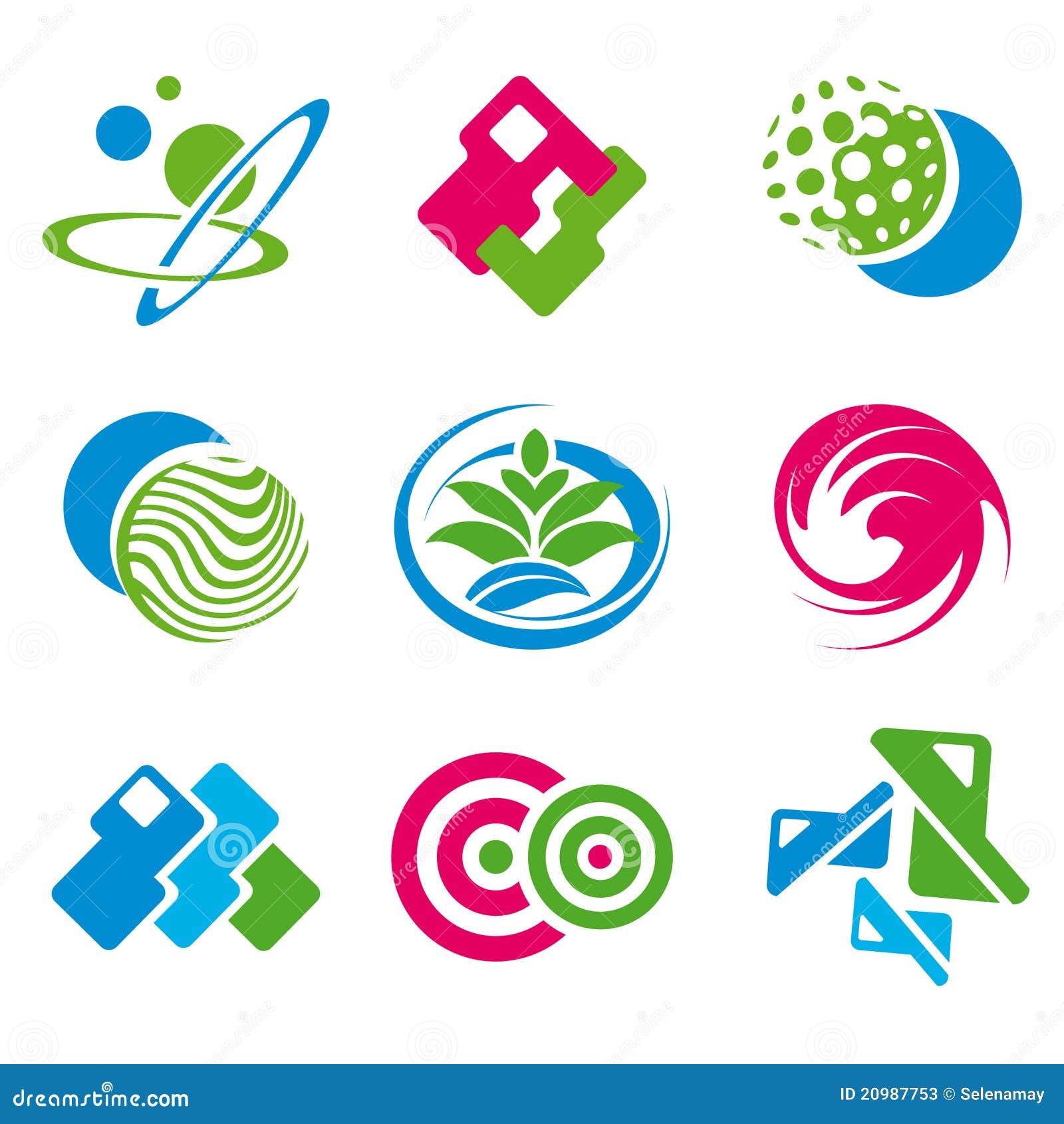 Set of abstract symbols stock vector. Illustration of white - 20987753