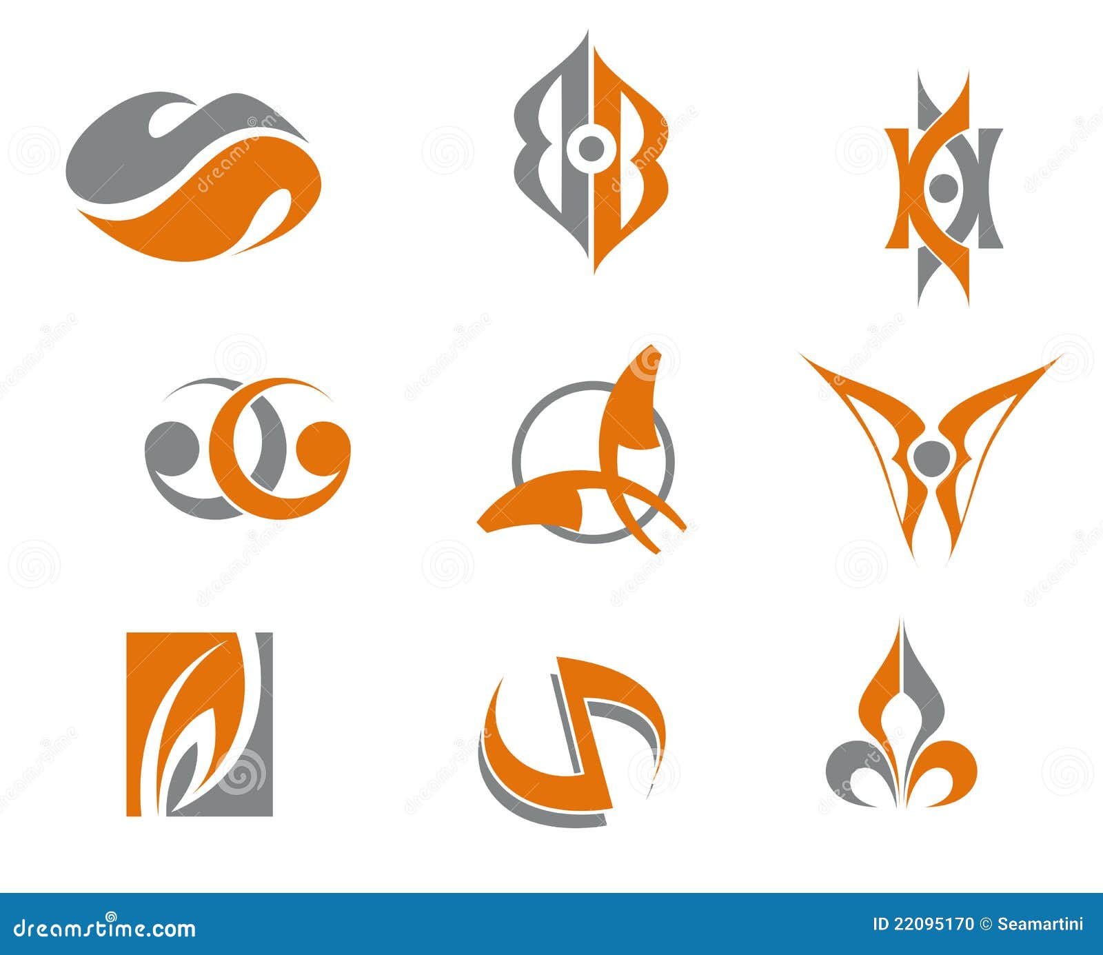 Set of abstract symbols stock vector. Illustration of logo - 22095170