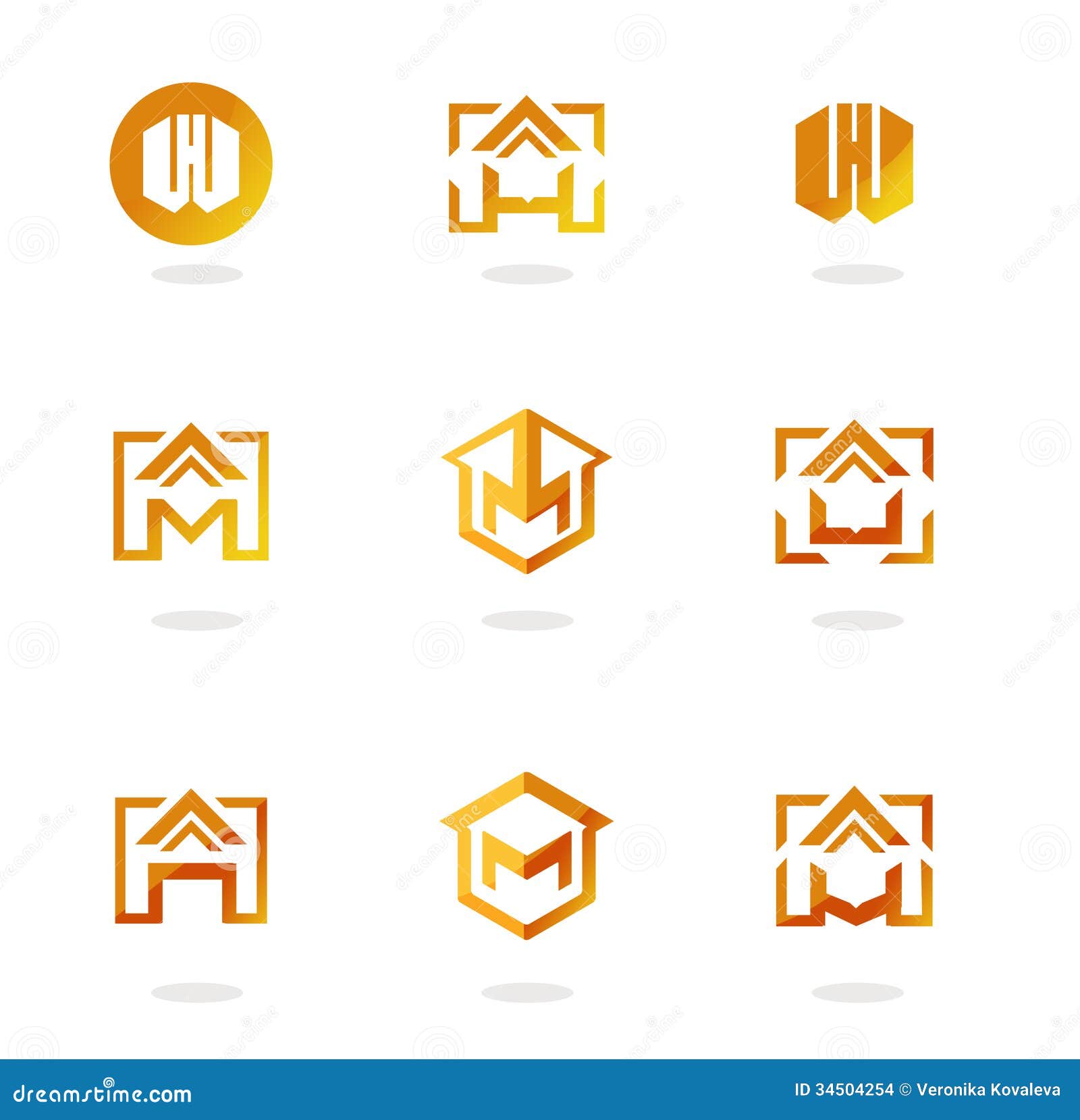 Set of Abstract Symbols on Construction Topics Stock Vector ...
