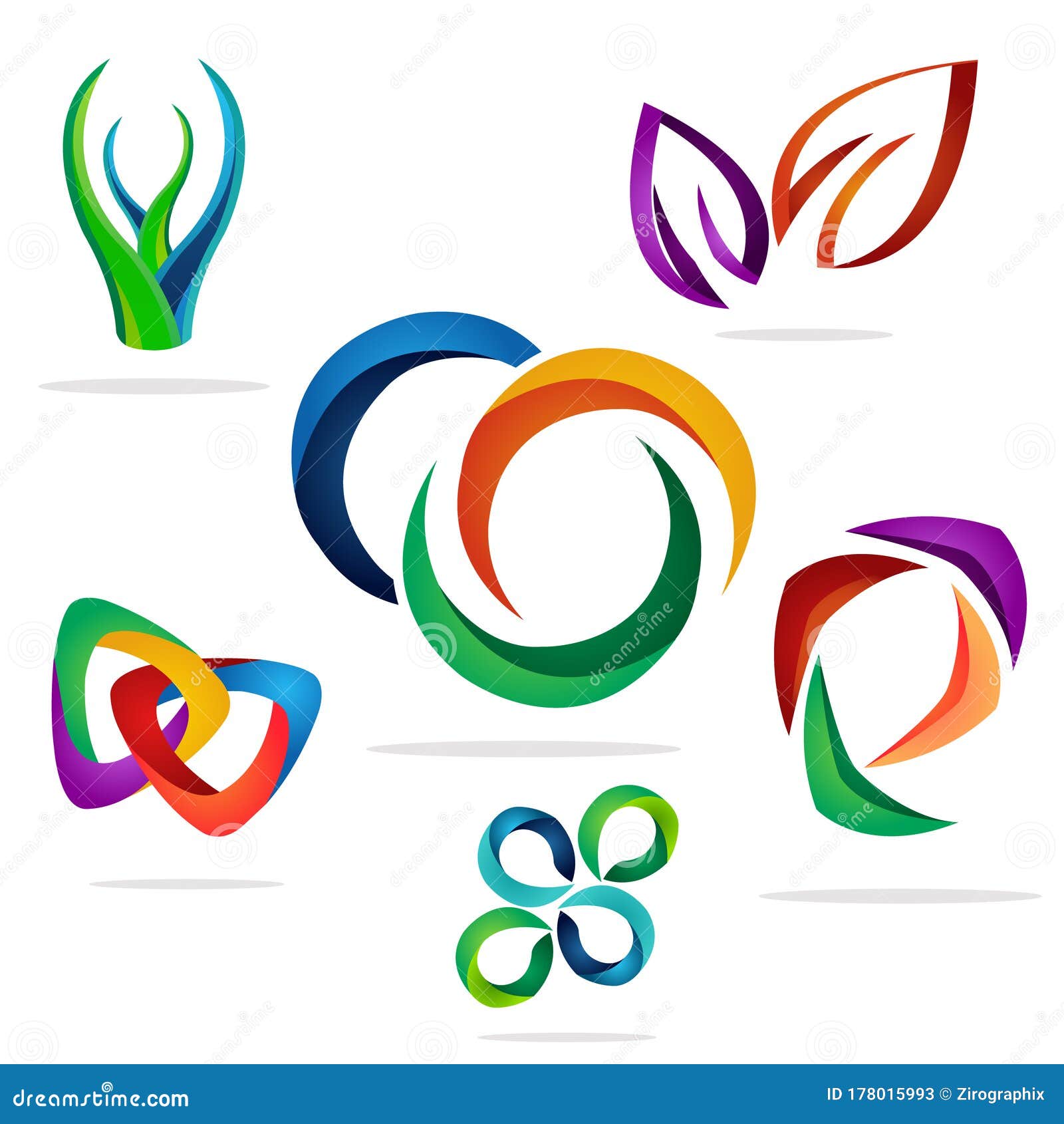 Set of Abstract Symbols Logos Vector Illustration Stock Illustration ...