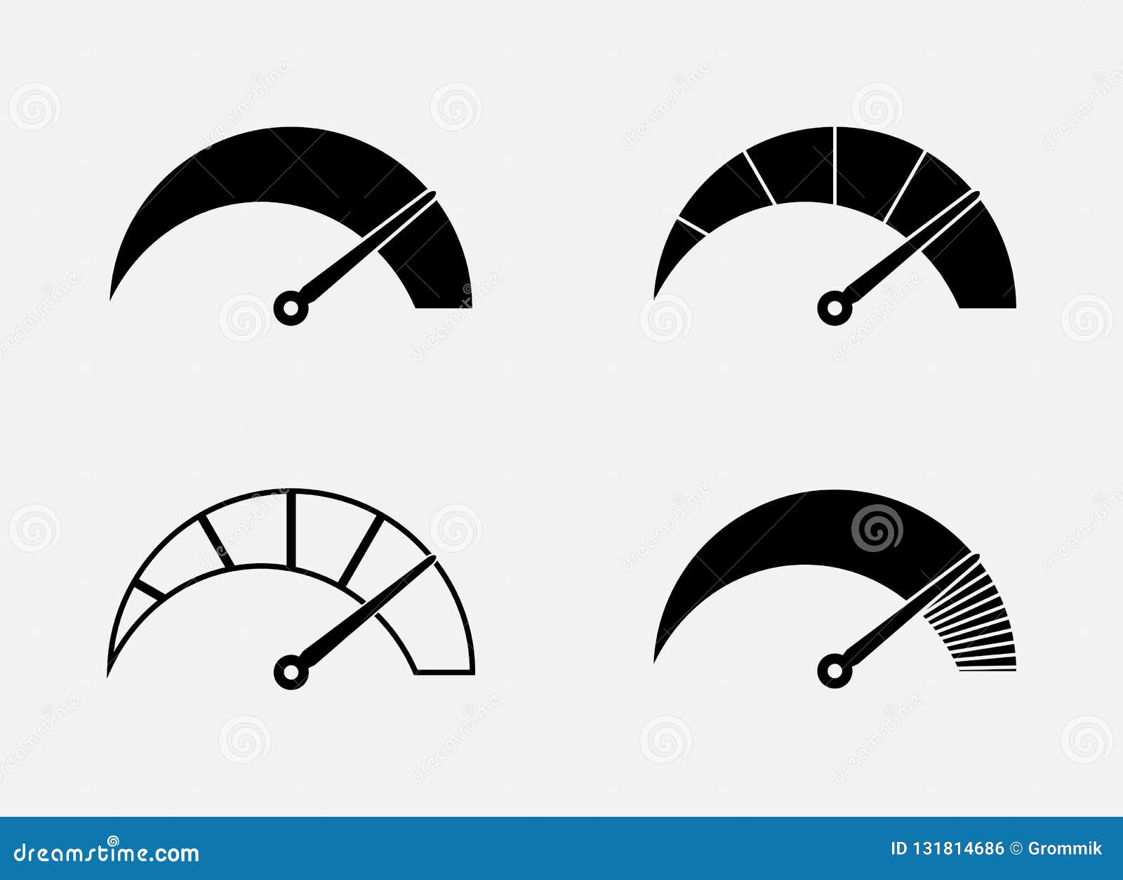 Set of 4 Abstract Symbols of Speed, Scale and Arrow Stock Illustration ...