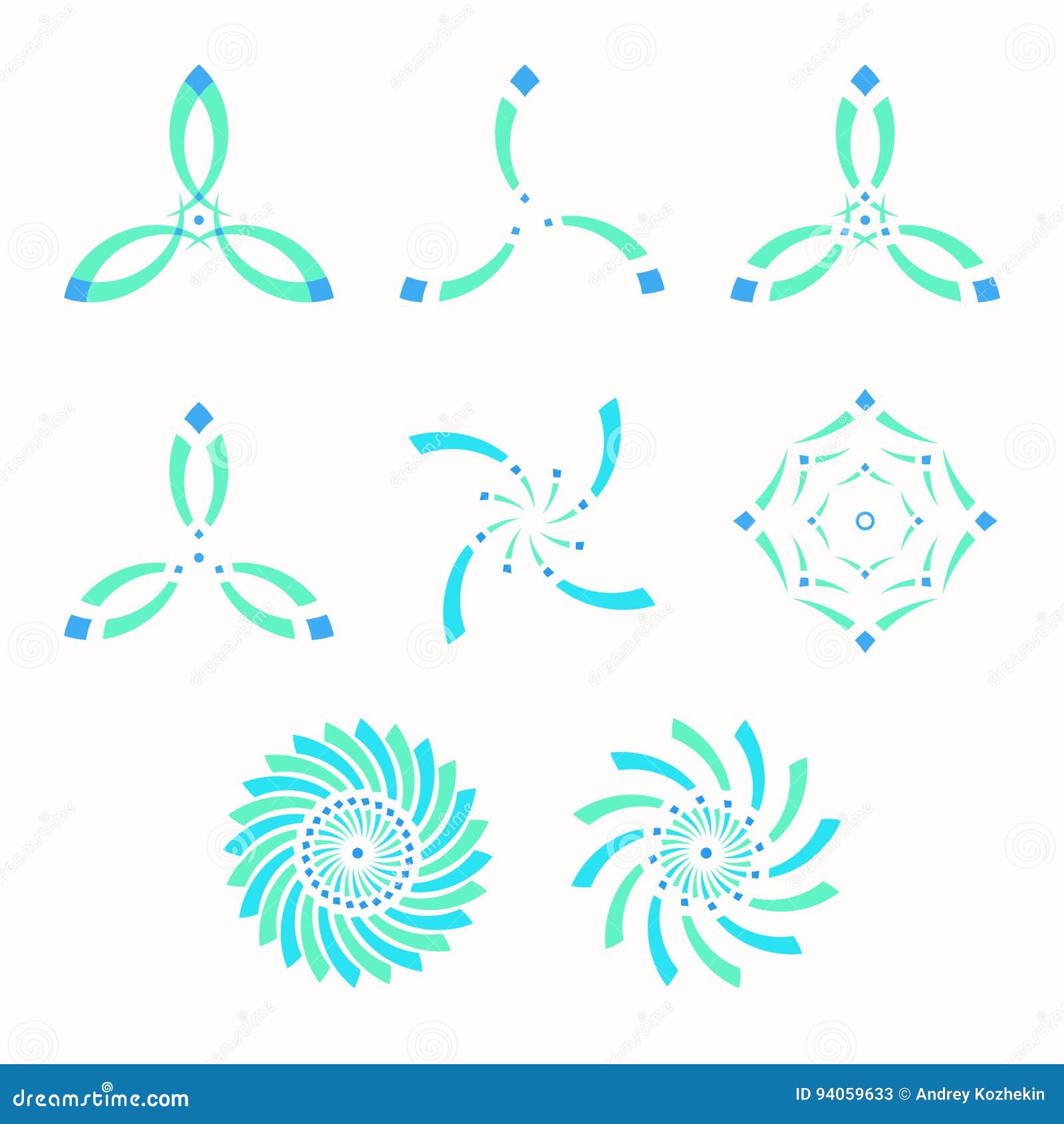 Set of Abstract Symmetric Geometric Shapes. Stock Vector - Illustration ...