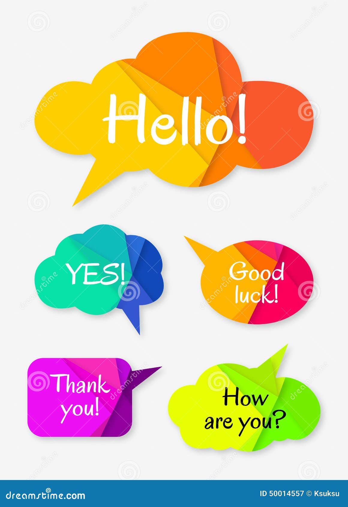 Set of Abstract Talk Bubbles Stock Vector - Illustration of crystal ...