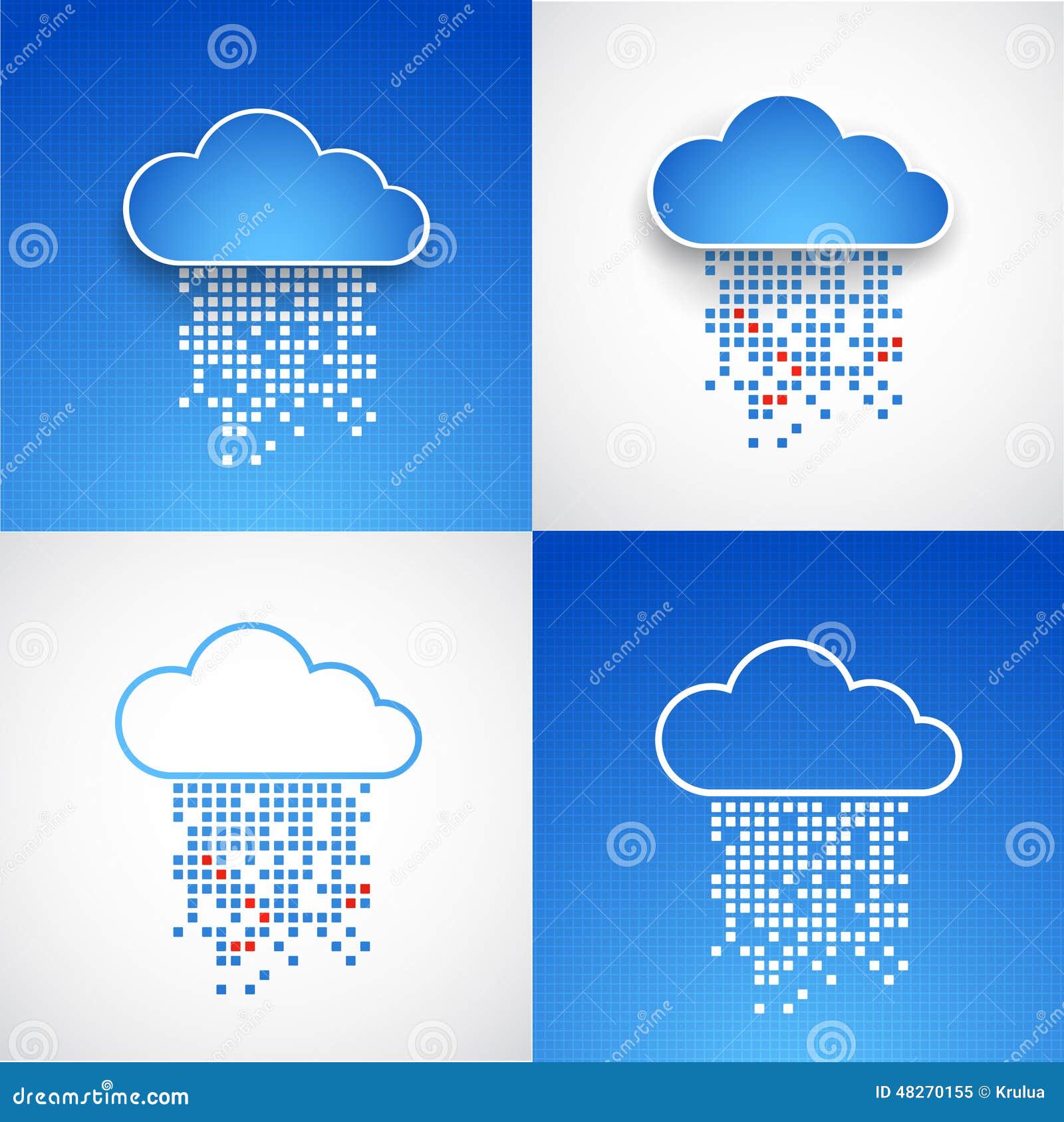Set of Abstract Technology Cloud Theme Backgrounds. Stock Vector ...