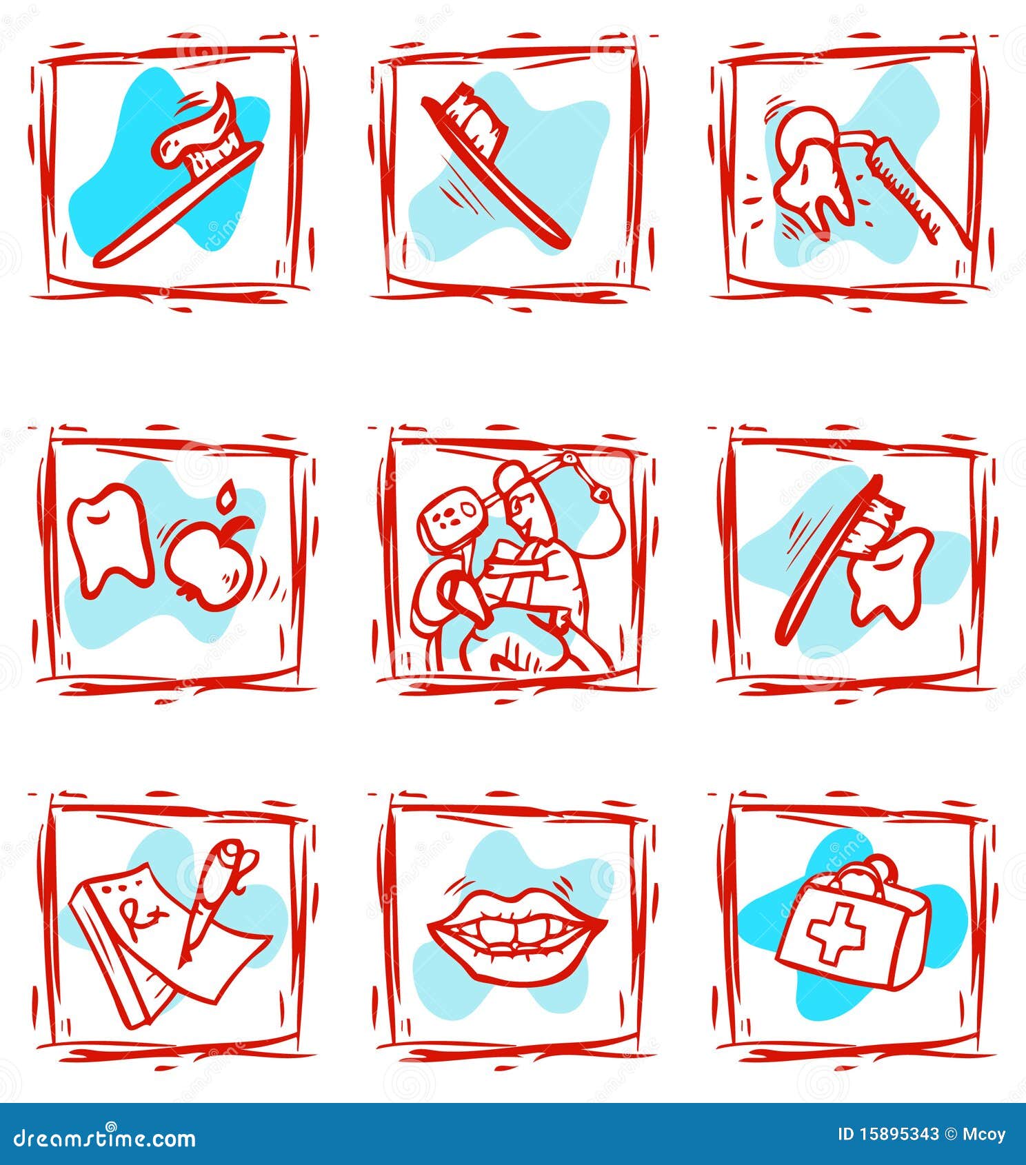 Set Of Abstract Teeth Symbol Picture. Image: 15895343