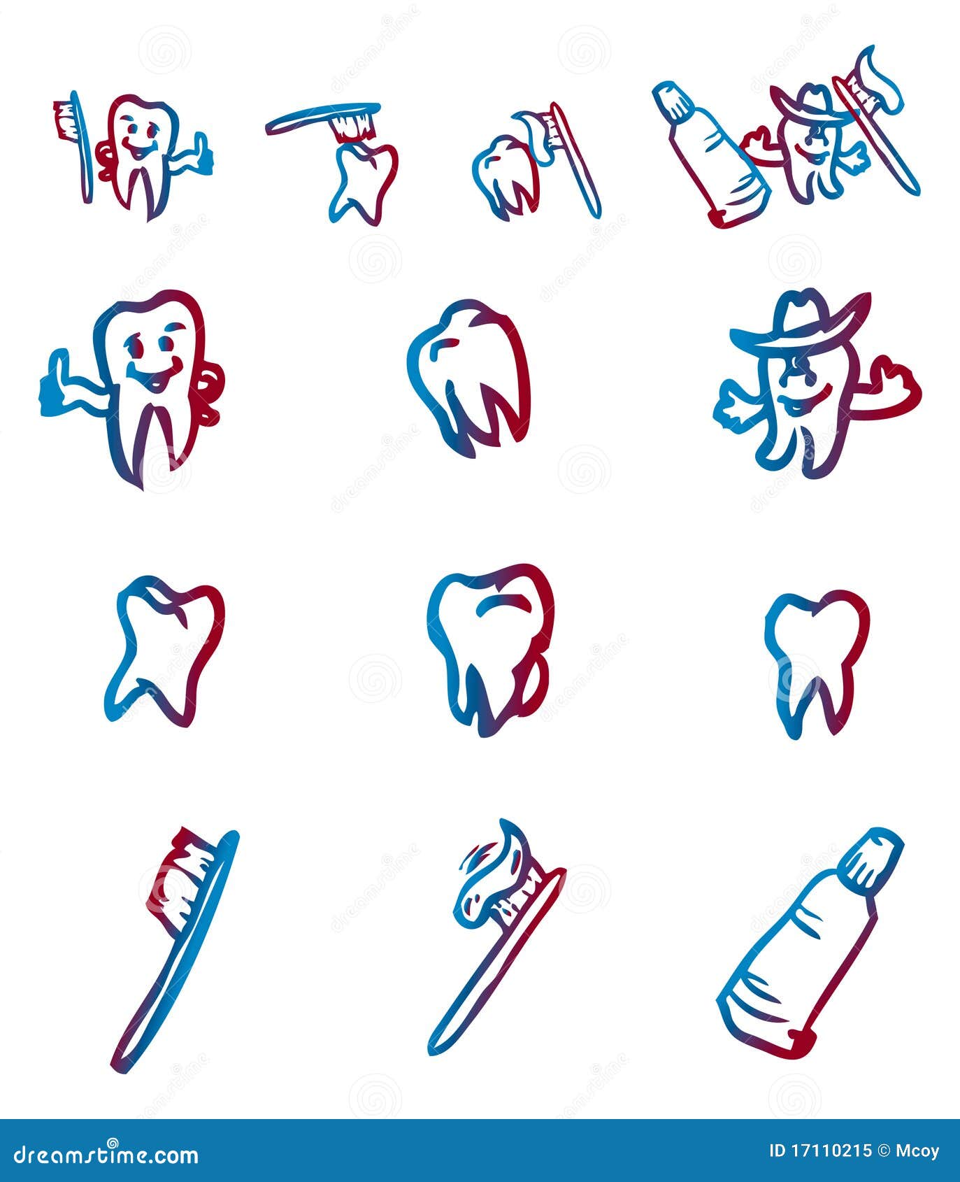Set of Abstract Teeth Symbol Stock Illustration - Illustration of ...