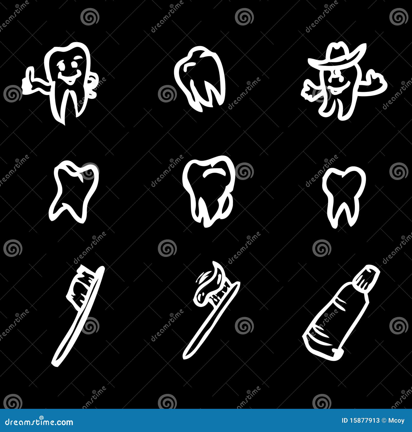 Set of Abstract Teeth Vector Symbol Stock Illustration - Illustration ...