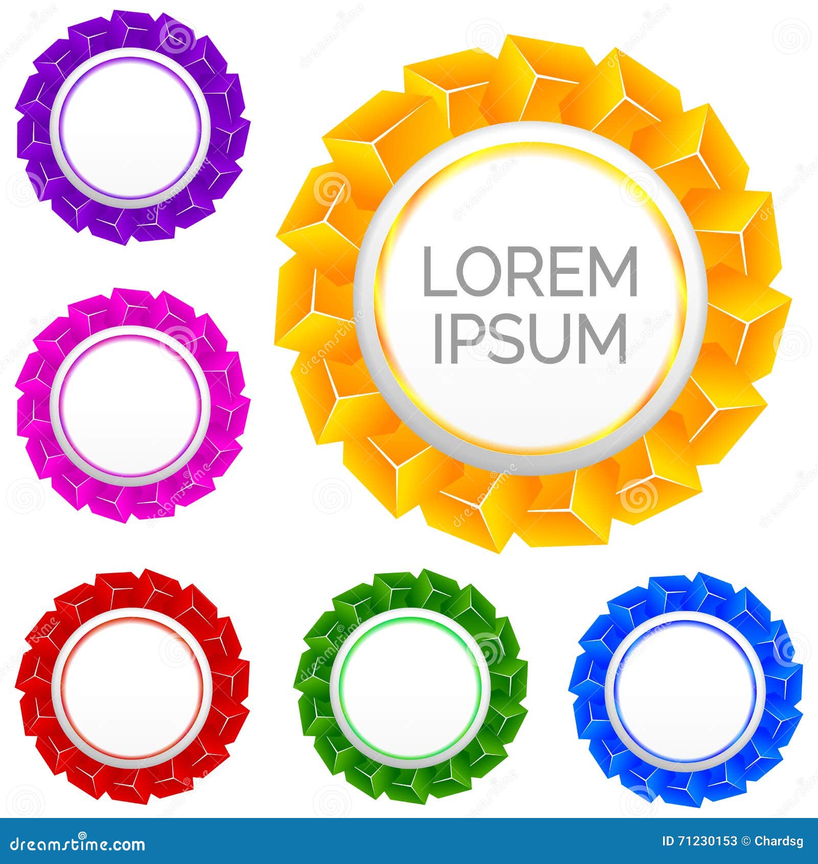 Set of Abstract Template. Circle Place for Text Stock Vector ...