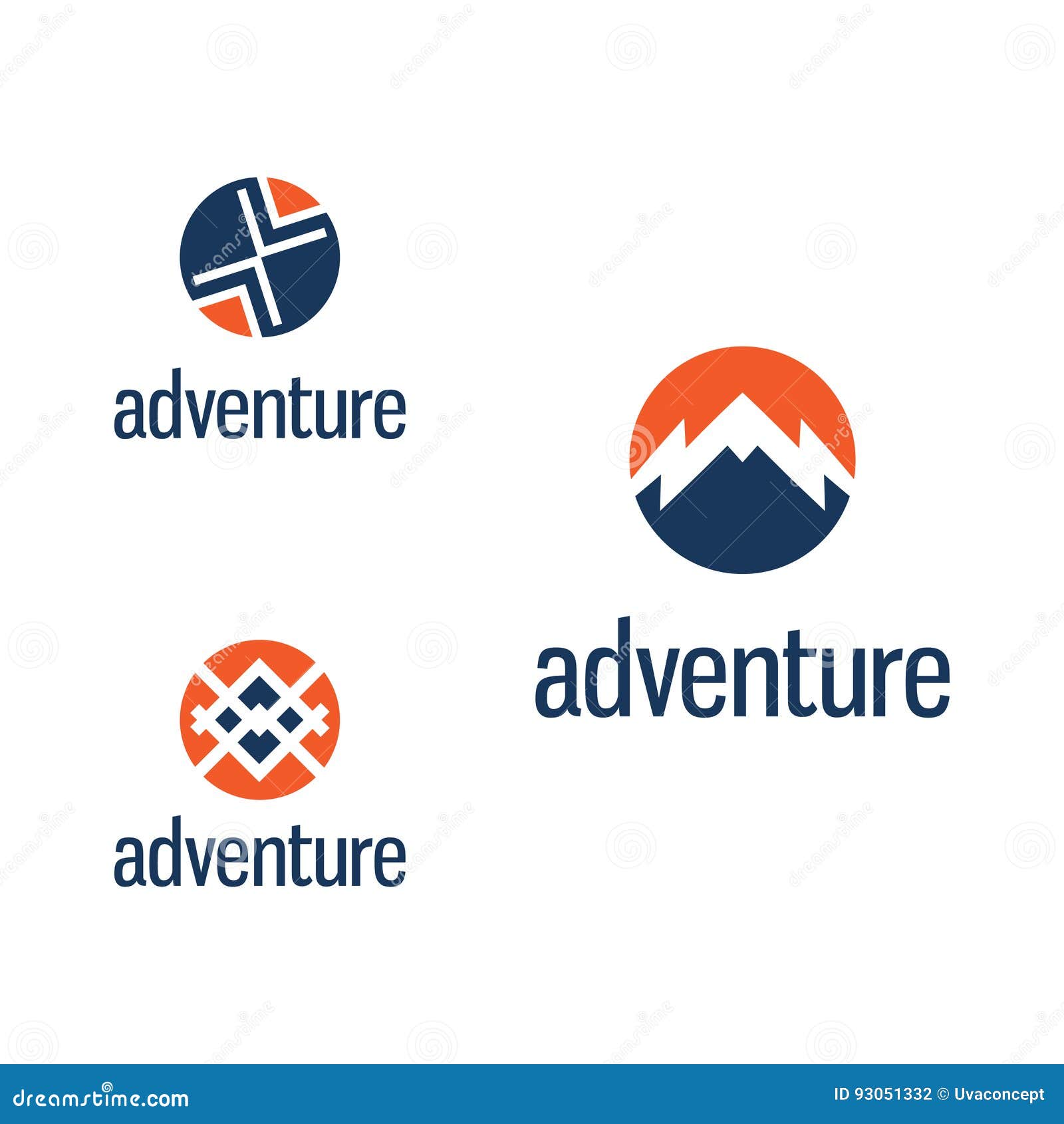 Set of Abstract Template Logo Design for Adventure Theme. Stock Vector ...