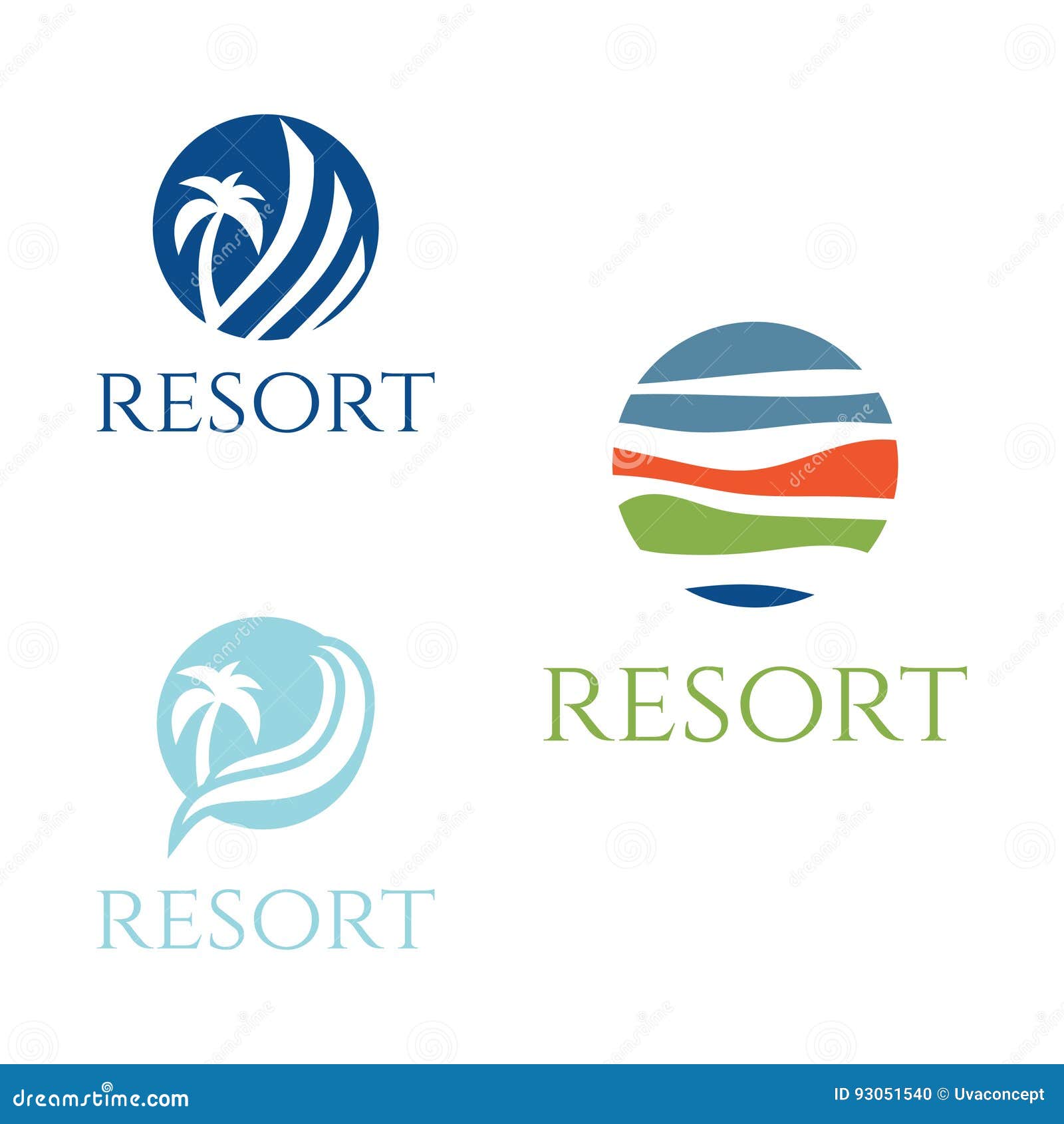 Set of Abstract Template Logo Design for Resort Theme. Stock Vector ...