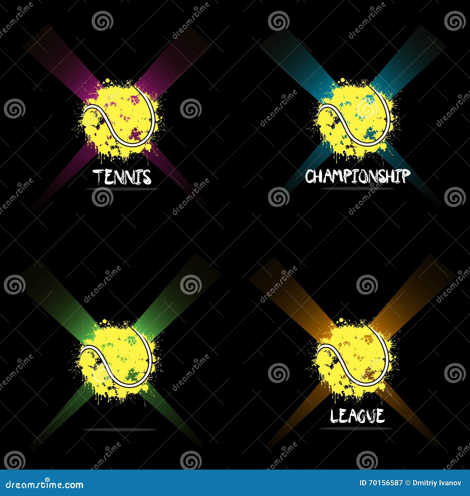Set abstract tennis stock vector. Illustration of glow - 70156587