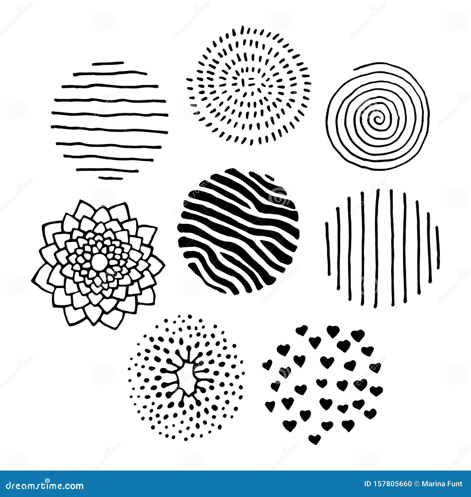 Set of Abstract Textures. Hand-drawn Texture with Organic and Wild Life ...