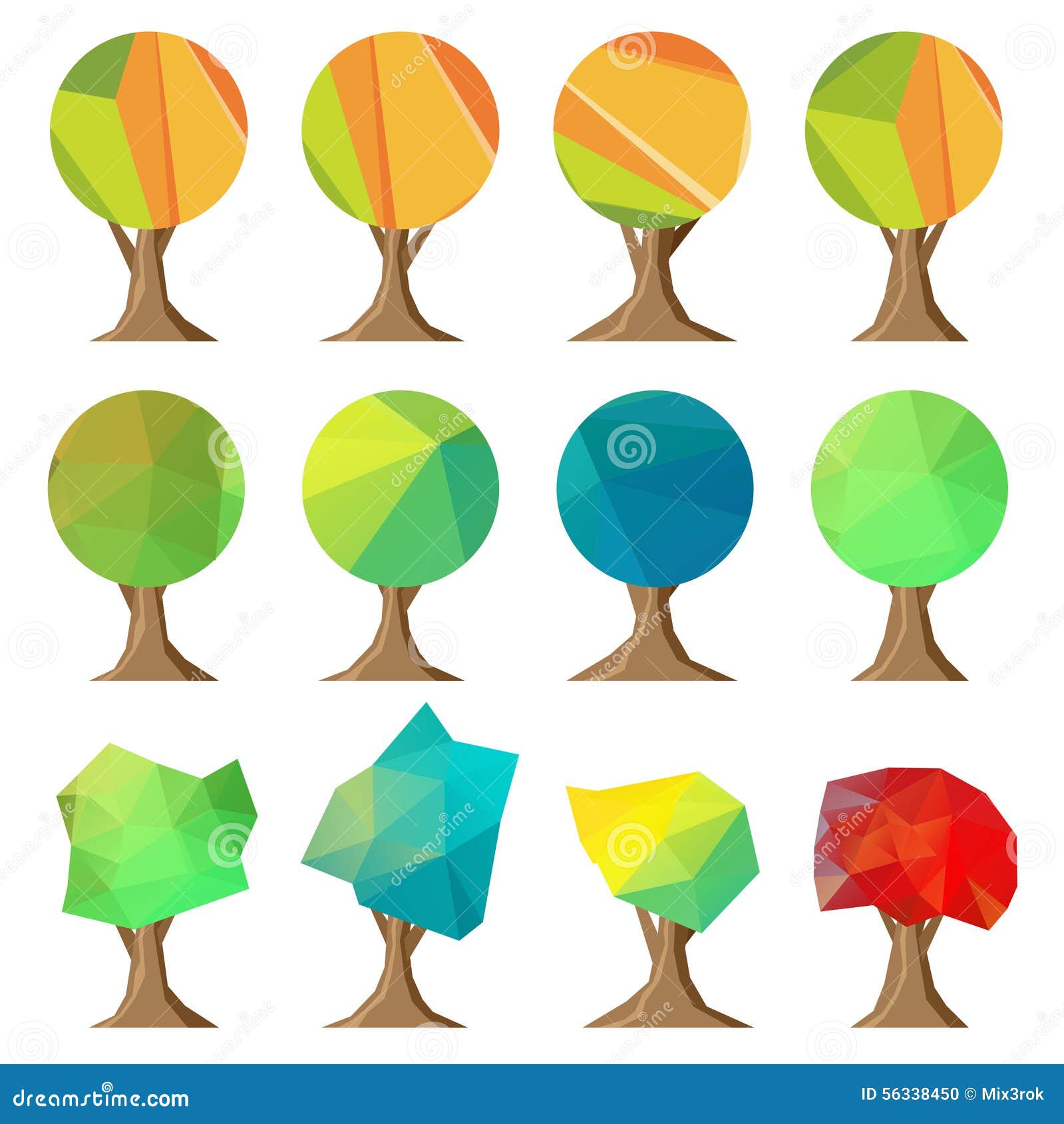 Set of abstract trees stock vector. Illustration of group - 56338450