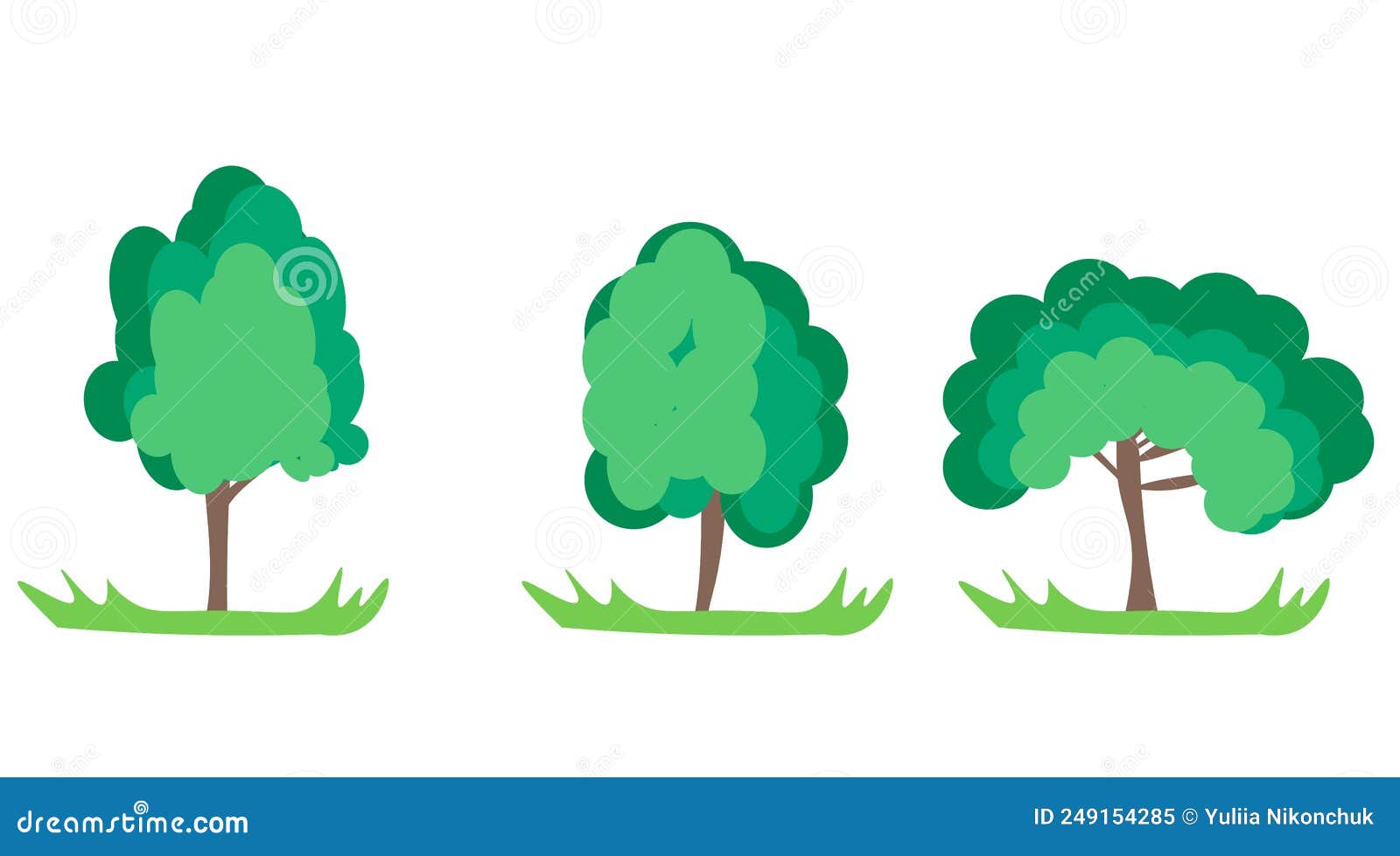 Set of Abstract Trees in Vector Eps 10. Vector Hand Drawn Illustration ...